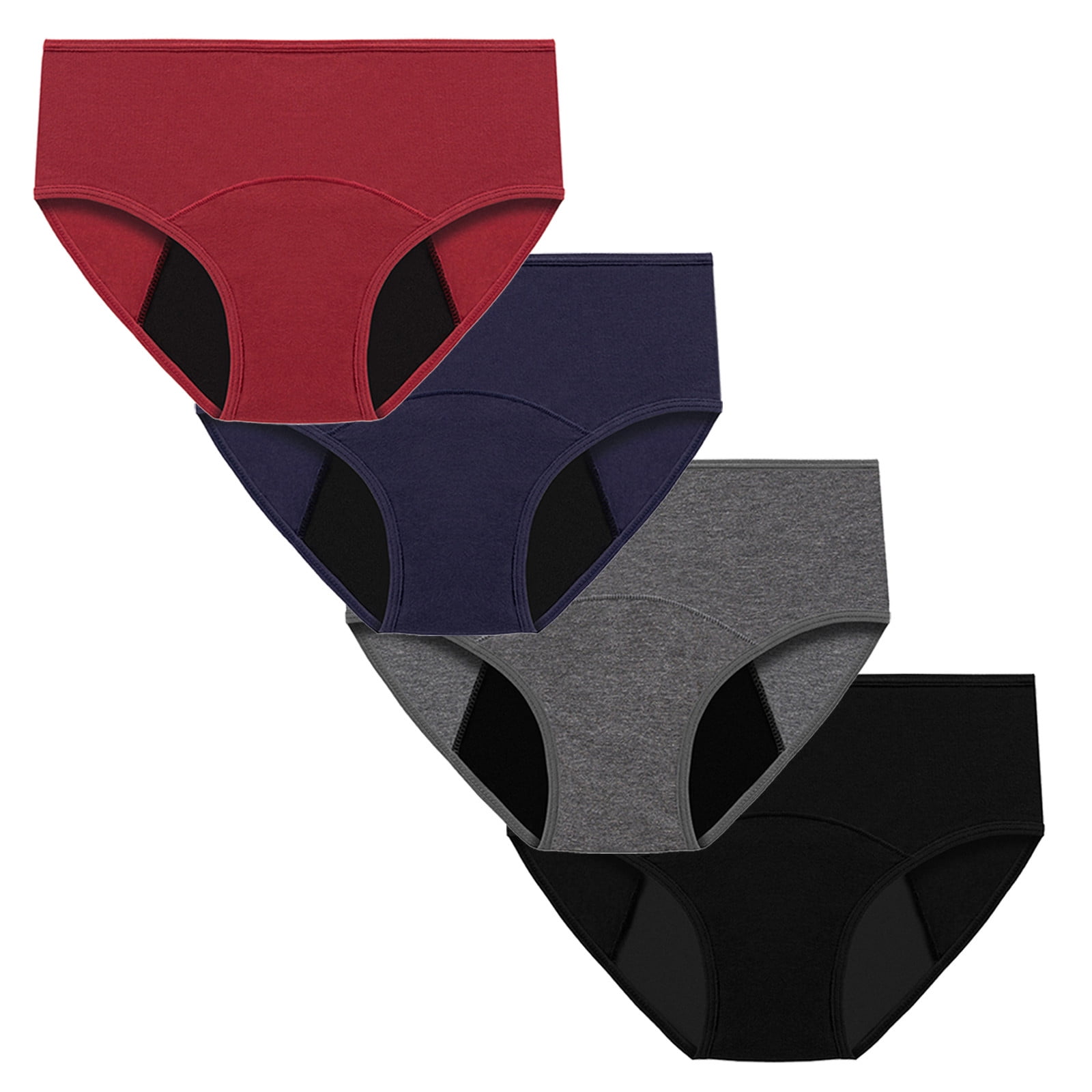 4-Pack Women's Cotton Patchwork Color Underwear - Low Waist Briefs ...