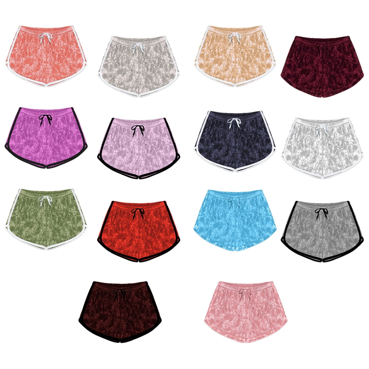 4-Pack Women's Ultra-Soft Breathable Comfortable Solid Velour Velvet ...