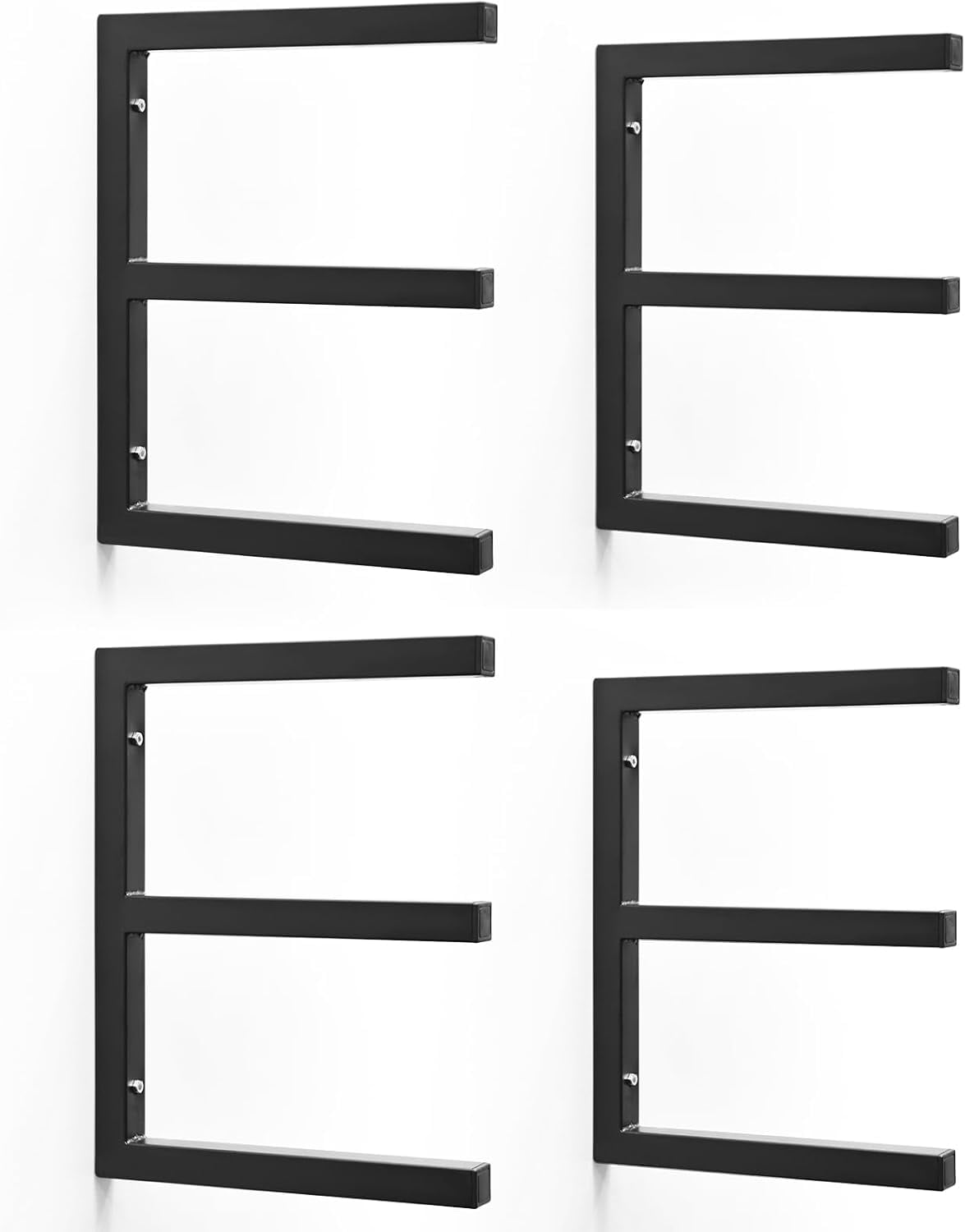 4 Pack Wood Organizer and Lumber Storage Rack Wall Mount, Heavy Duty ...