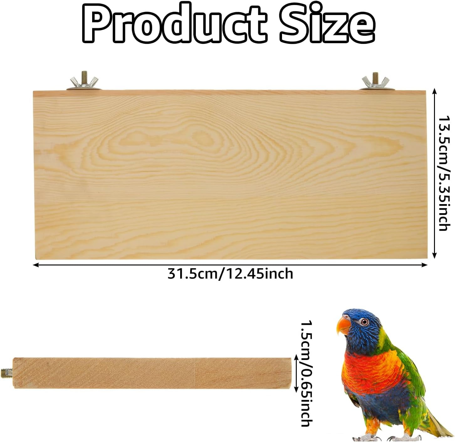 4 Pack Wooden Bird Perch Platforms for Small to Medium Birds & Rodents ...