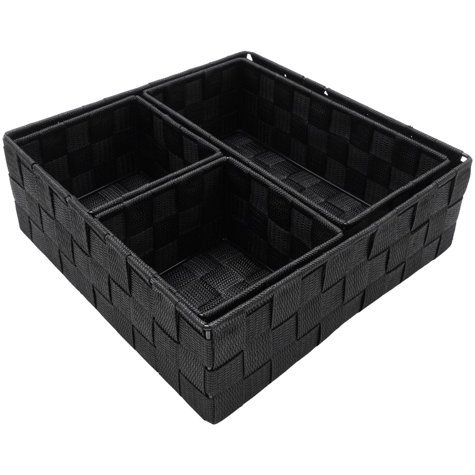4 Pack Woven Nylon Storage Cube Boxes, for Closet, Dresser, Drawer ...
