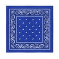 4 Pack X-Large Paisley Cotton Printed Bandana - 27 x 27 inches (Royal ...