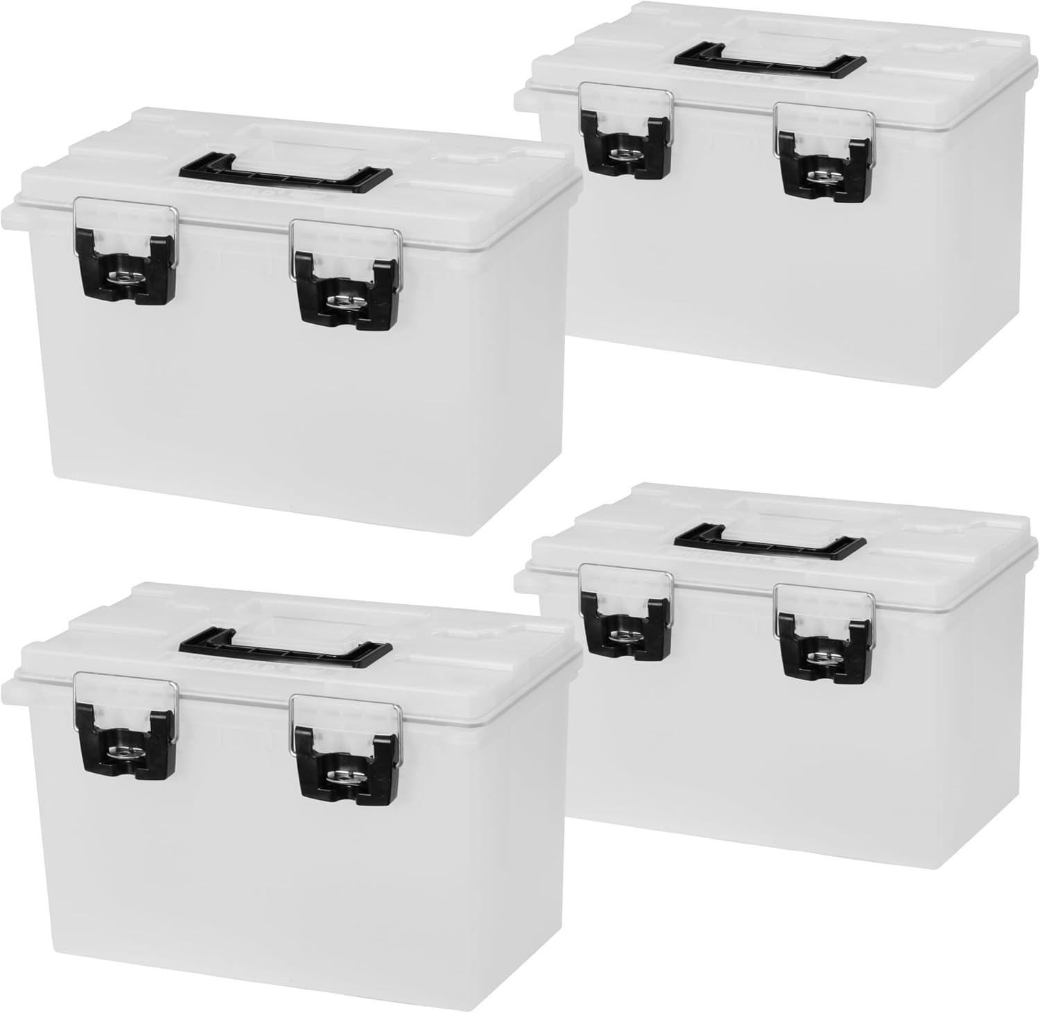 4-Pack XL Ammo Storage Box, Stackable .50 Cal Field Boxes, Water and ...
