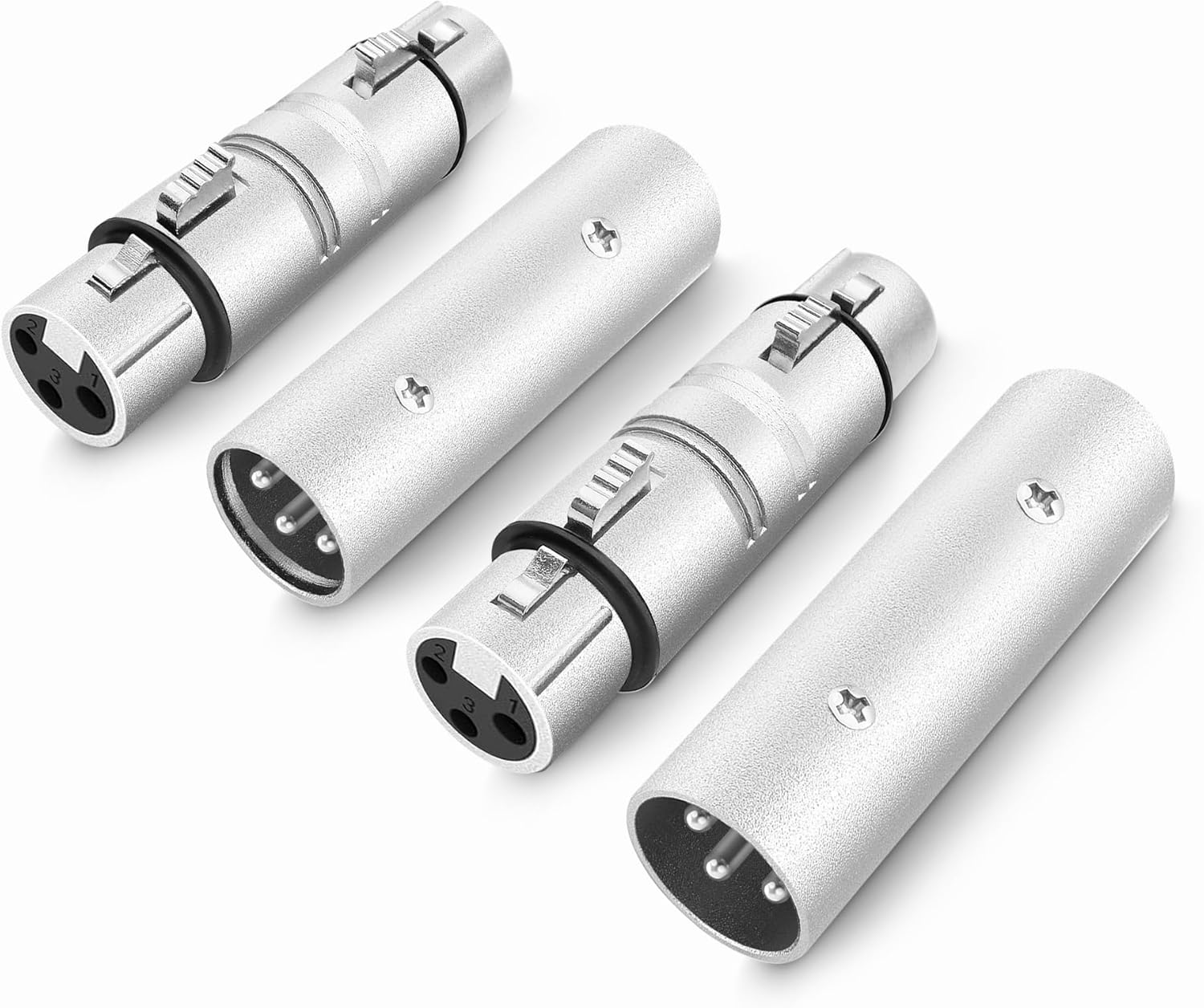 4 Pack XLR Adapters (2-Pair), XLR Male to Male Connector & Female to ...