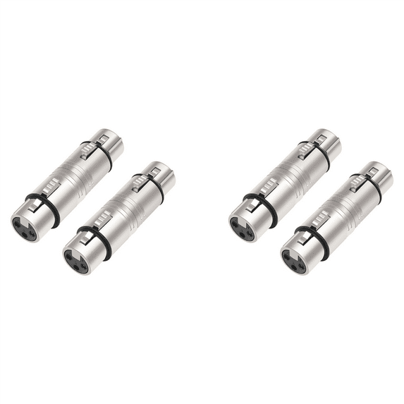 4 Pack XLR Female to Female, 3 Pin Gender Changer Connector for ...
