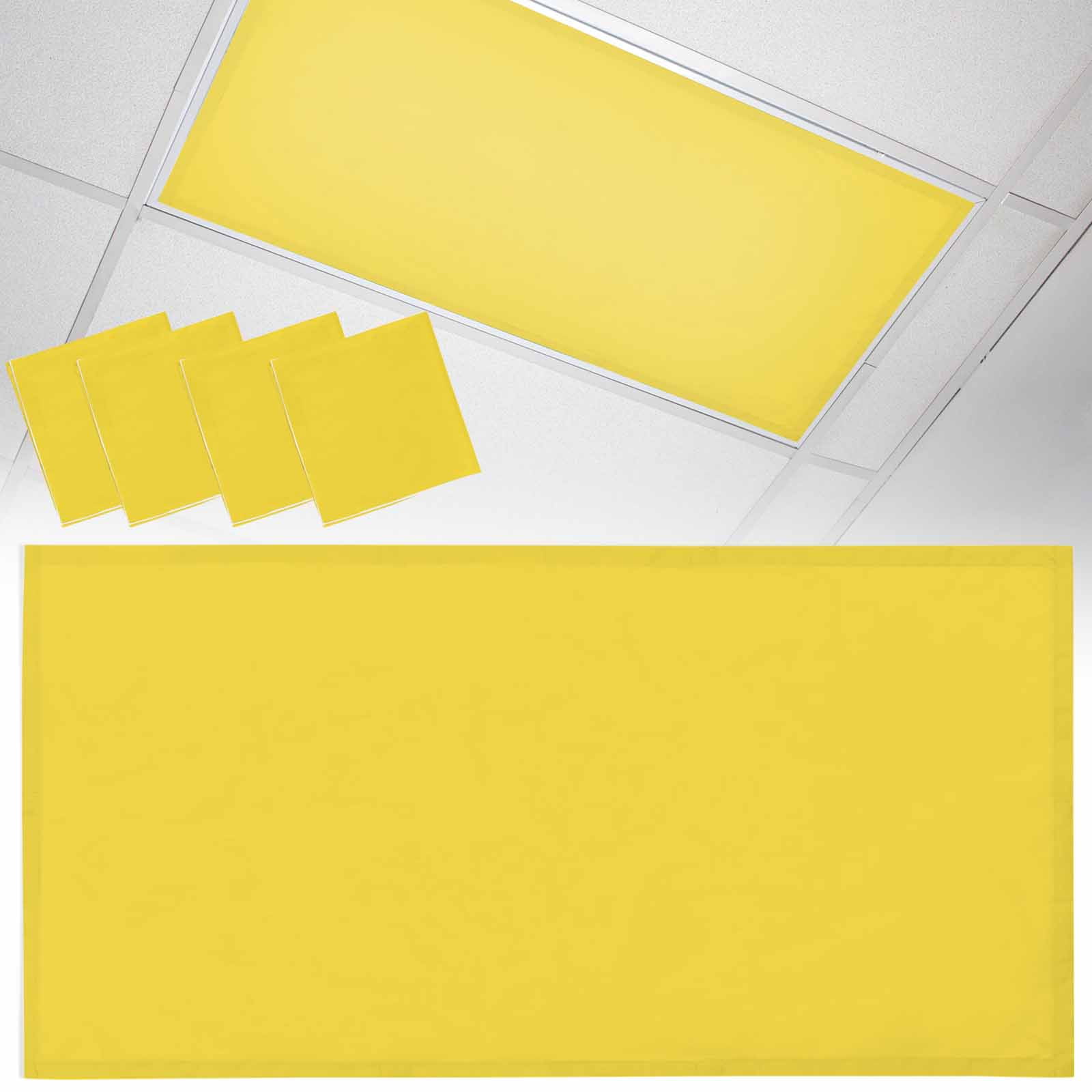 4 Pack Yellow Fluorescent Light Covers for Ceiling Lights Solid Color ...