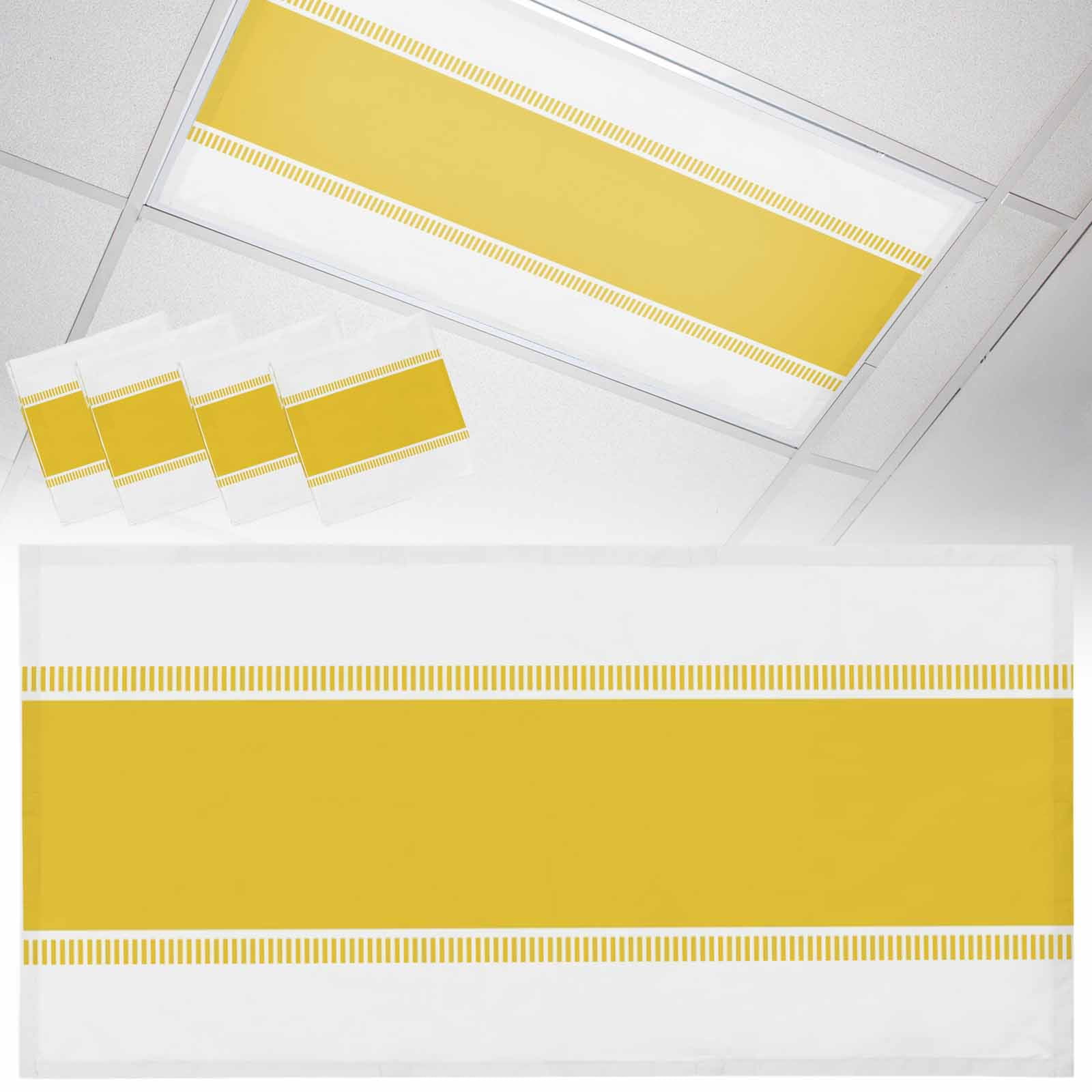 4 Pack Yellow Stripes Fluorescent Light Covers for Ceiling Lights ...