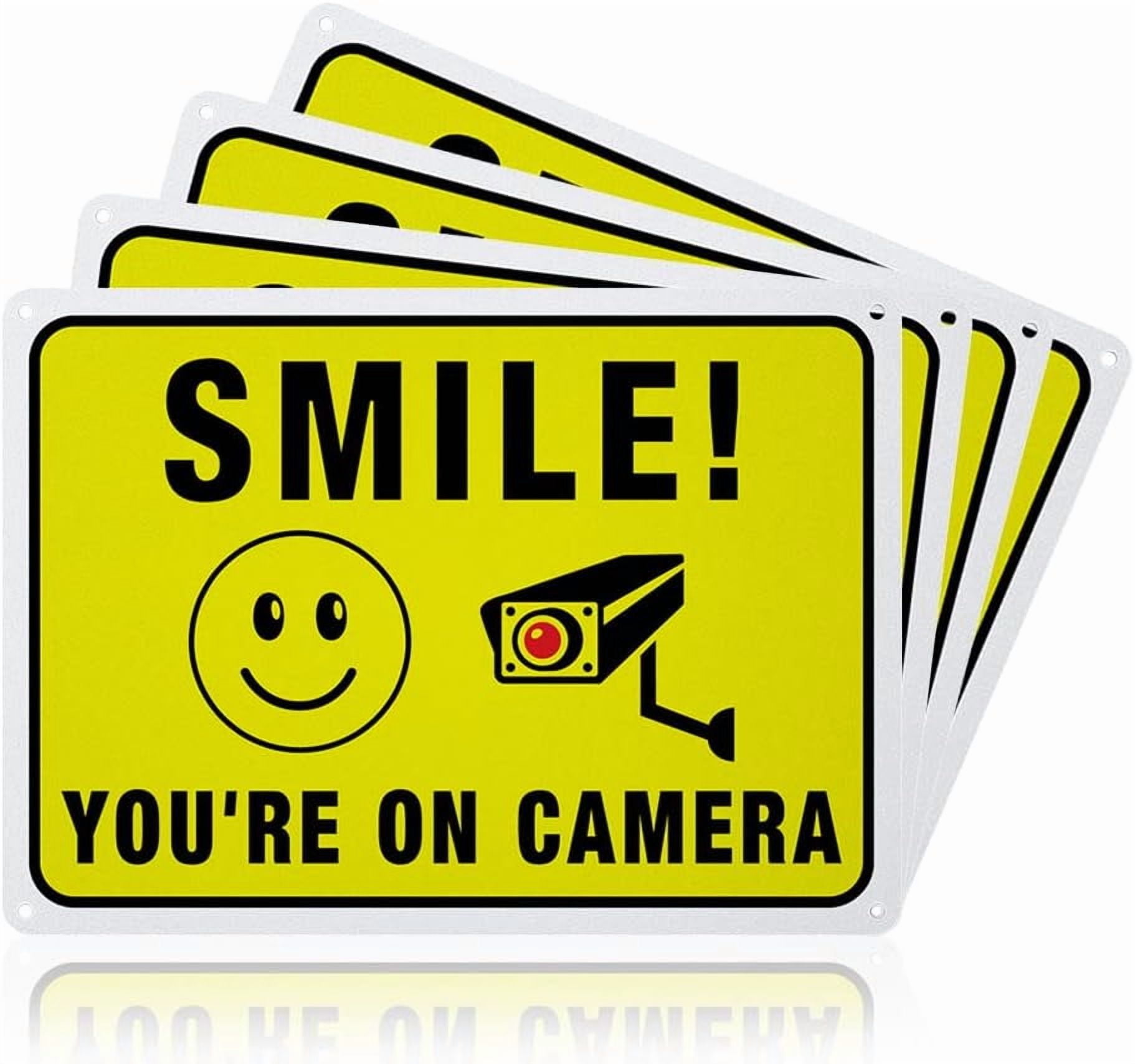 4 Pack You are on Camera Sign 7x10 inches 40 Mil Aluminum Surveillance ...