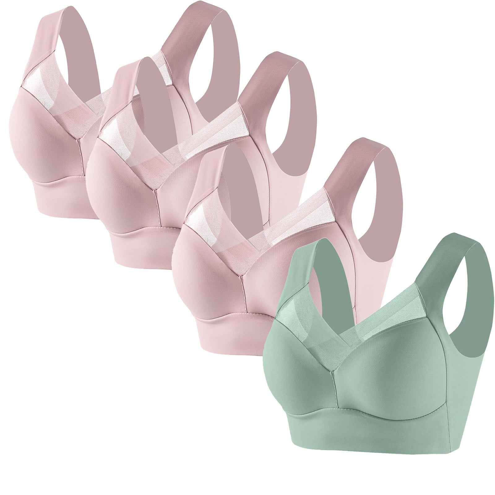 4 Pack Zenchic Bra - Seamless Sexy Push up Wireless Bra,Lysine Charm ...