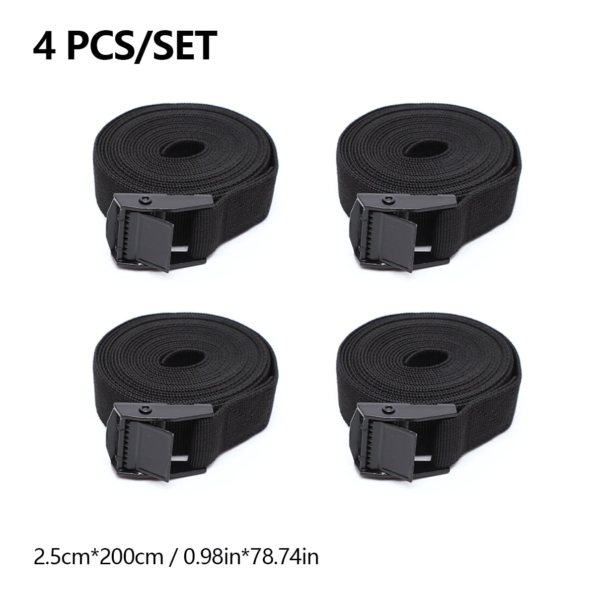 4-Pack Zinc Alloy Cargo Tie Down Straps with Multi-Functional Buckles ...