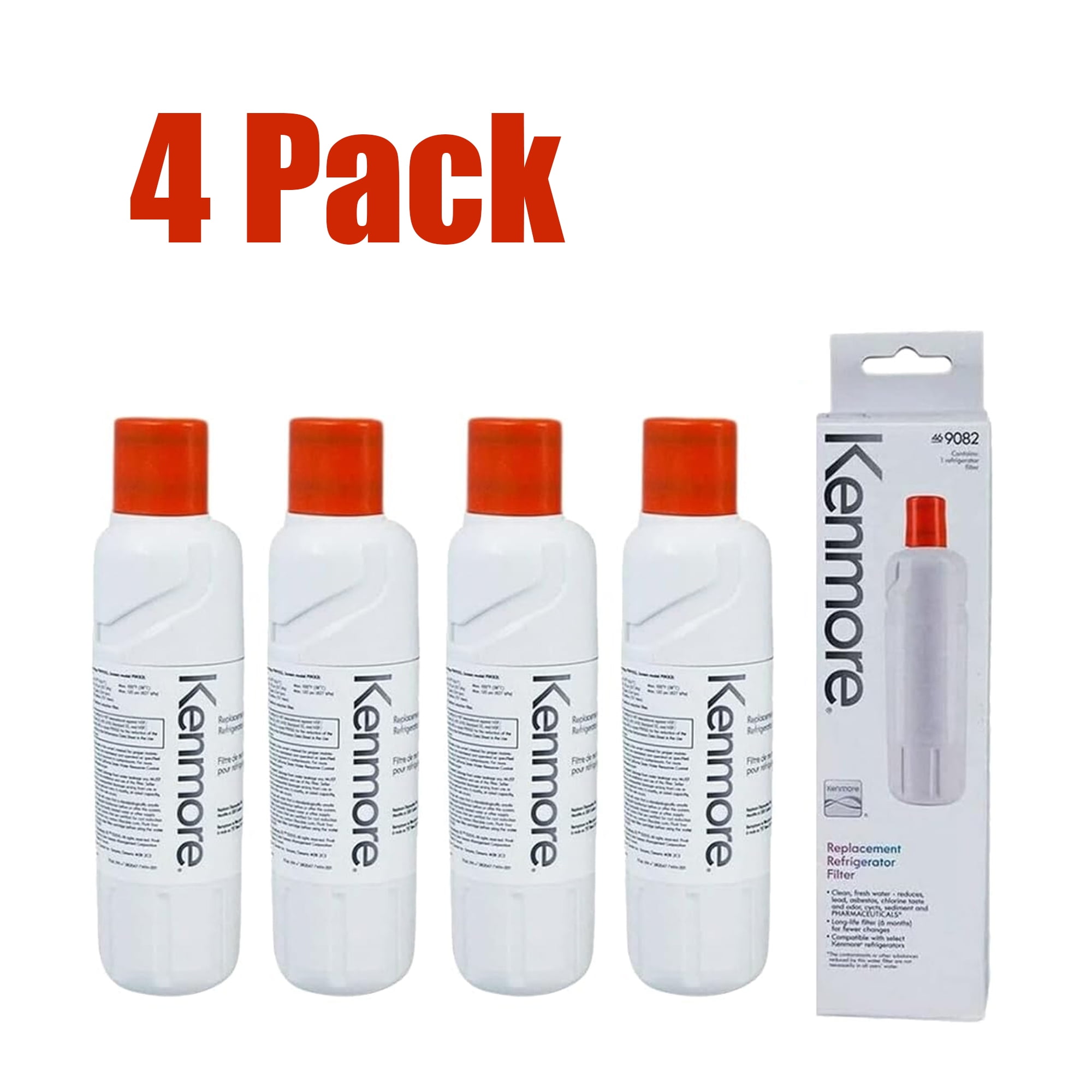 4 Pack for 9082 469082 Refrigerator WaterFilter,White - Walmart.com