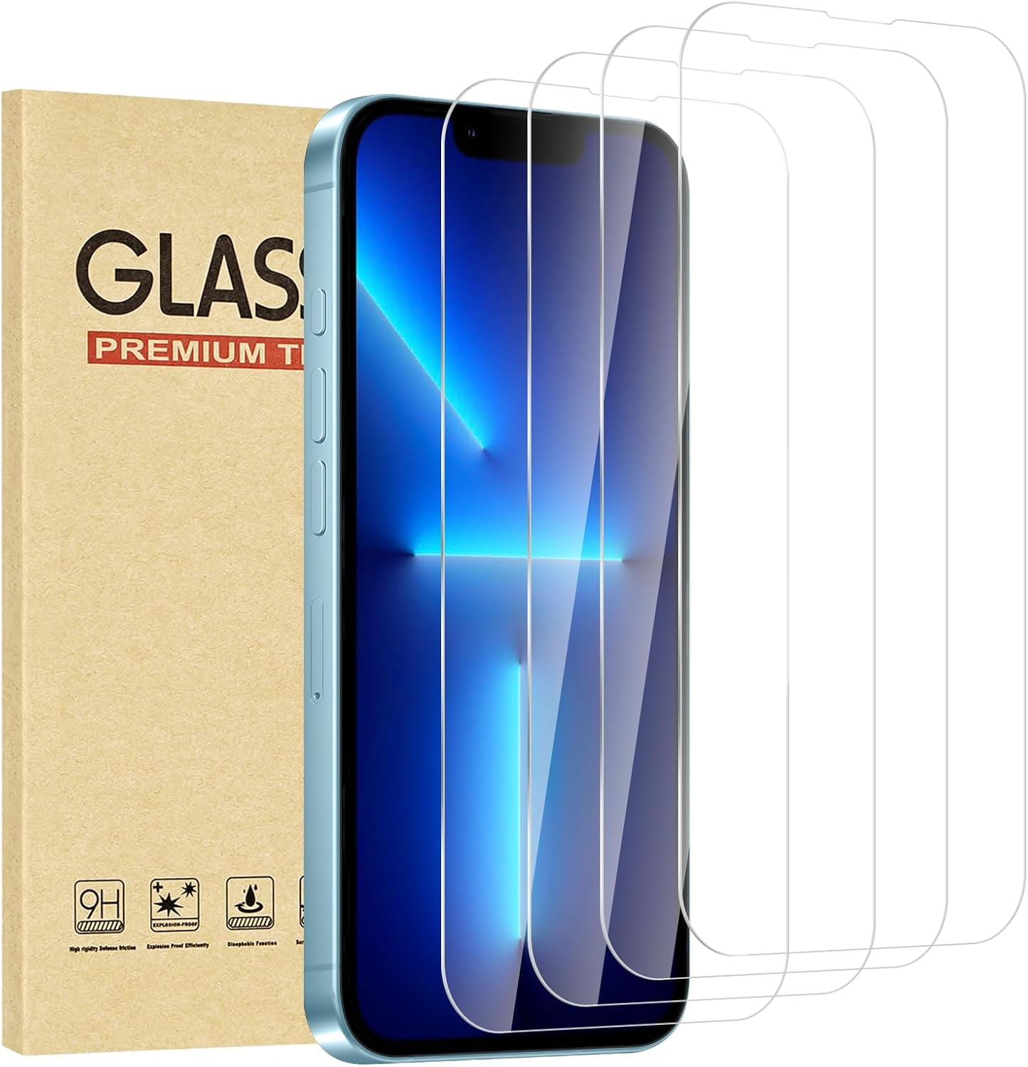 4 Pack for iPhone 13 Pro Max Screen Protector，Premium Tempered Glass ...