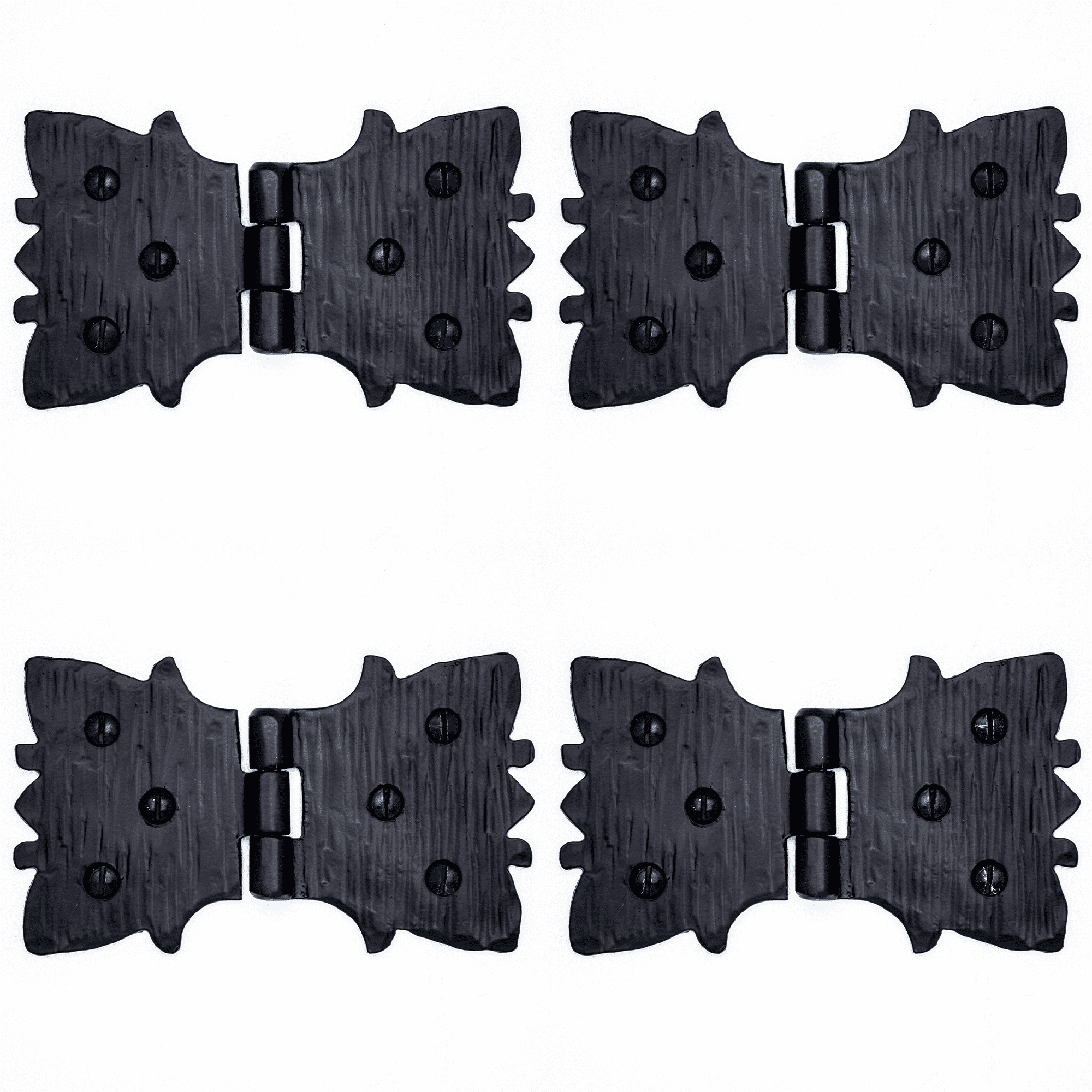 4 Pack 4 inch Decorative Hinges Black Wrought Iron Hinges Decorative ...