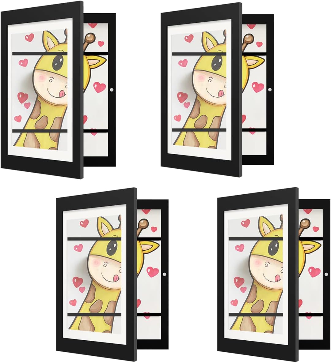 4 Pack kids Art Frames, Changeable Kids Artwork Frames Front Opening ...