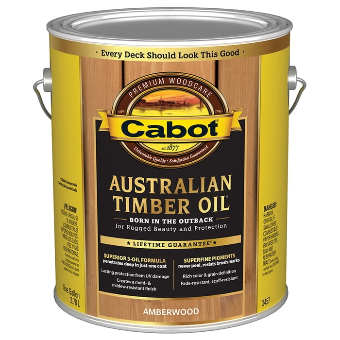 4-Pack of 1 gal Cabot 3457 Amberwood Australian Timber Oil Triple Oil ...