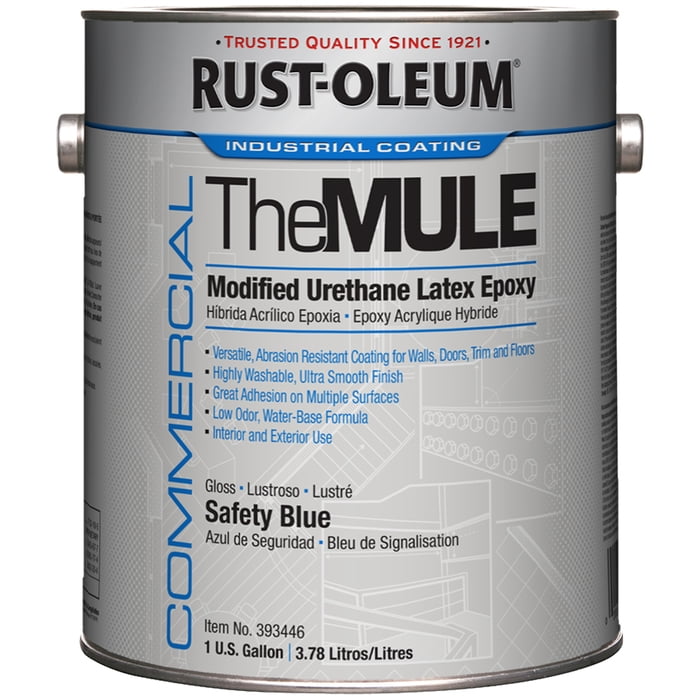 4-Pack of 1 gal Rust-Oleum 393446 Safety Blue MULE Modified Urethane ...