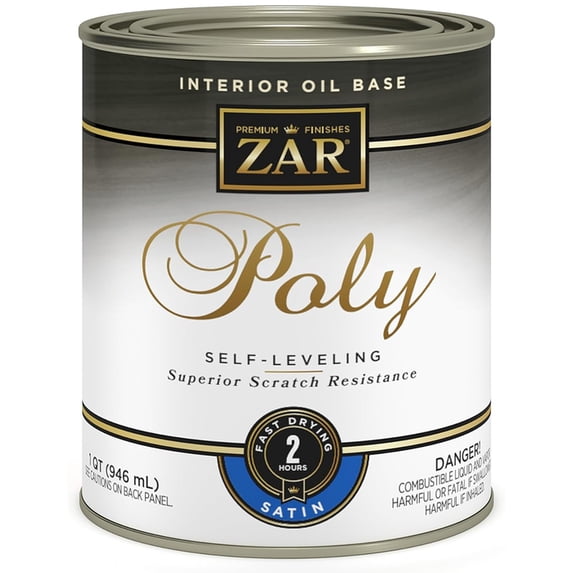 4-Pack of 1 qt UGL 32912 Clear Zar, Poly SL Interior Oil-Based ...