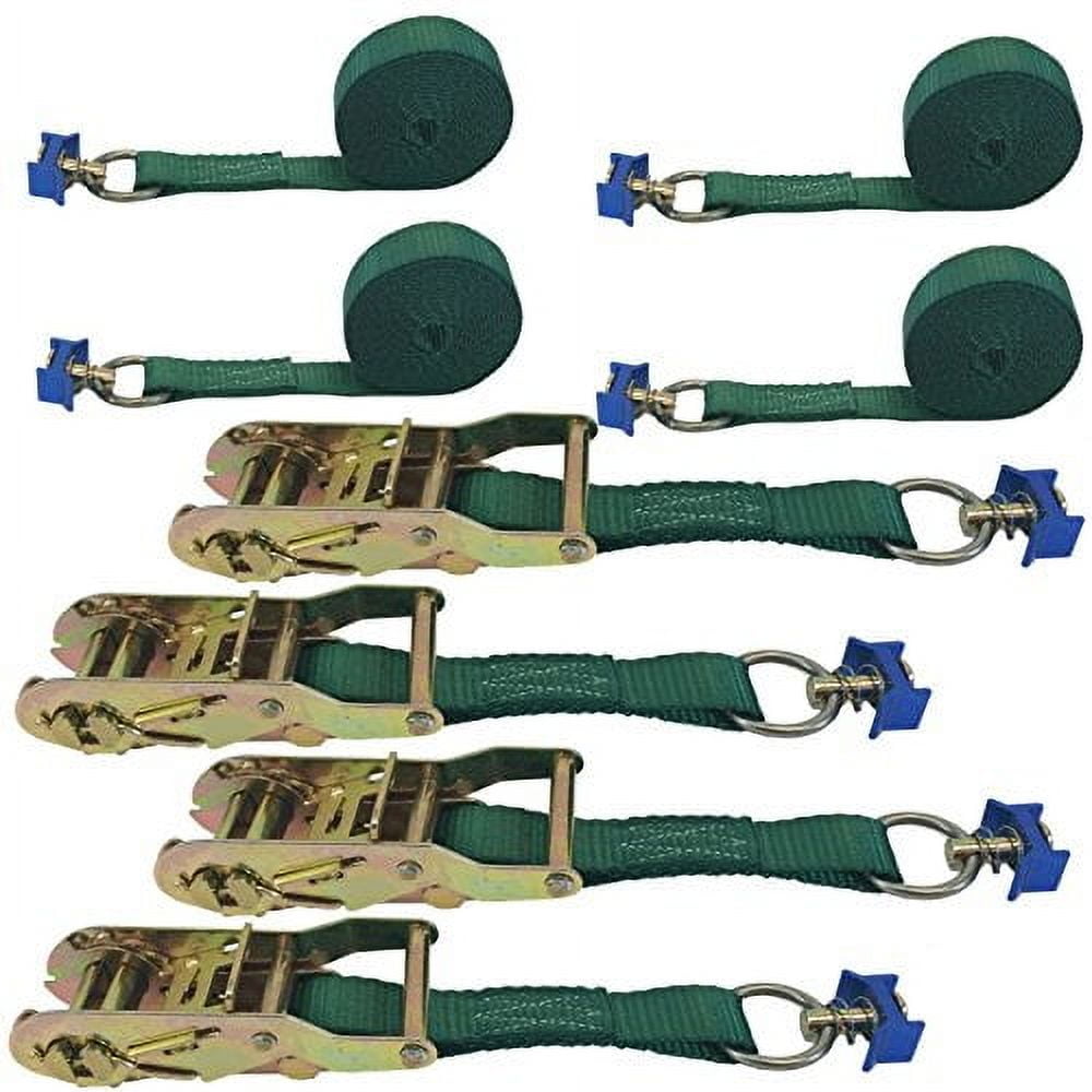 4 Pack of 1in Ratchet Straps with L-Track Fittings (16ft, Black ...