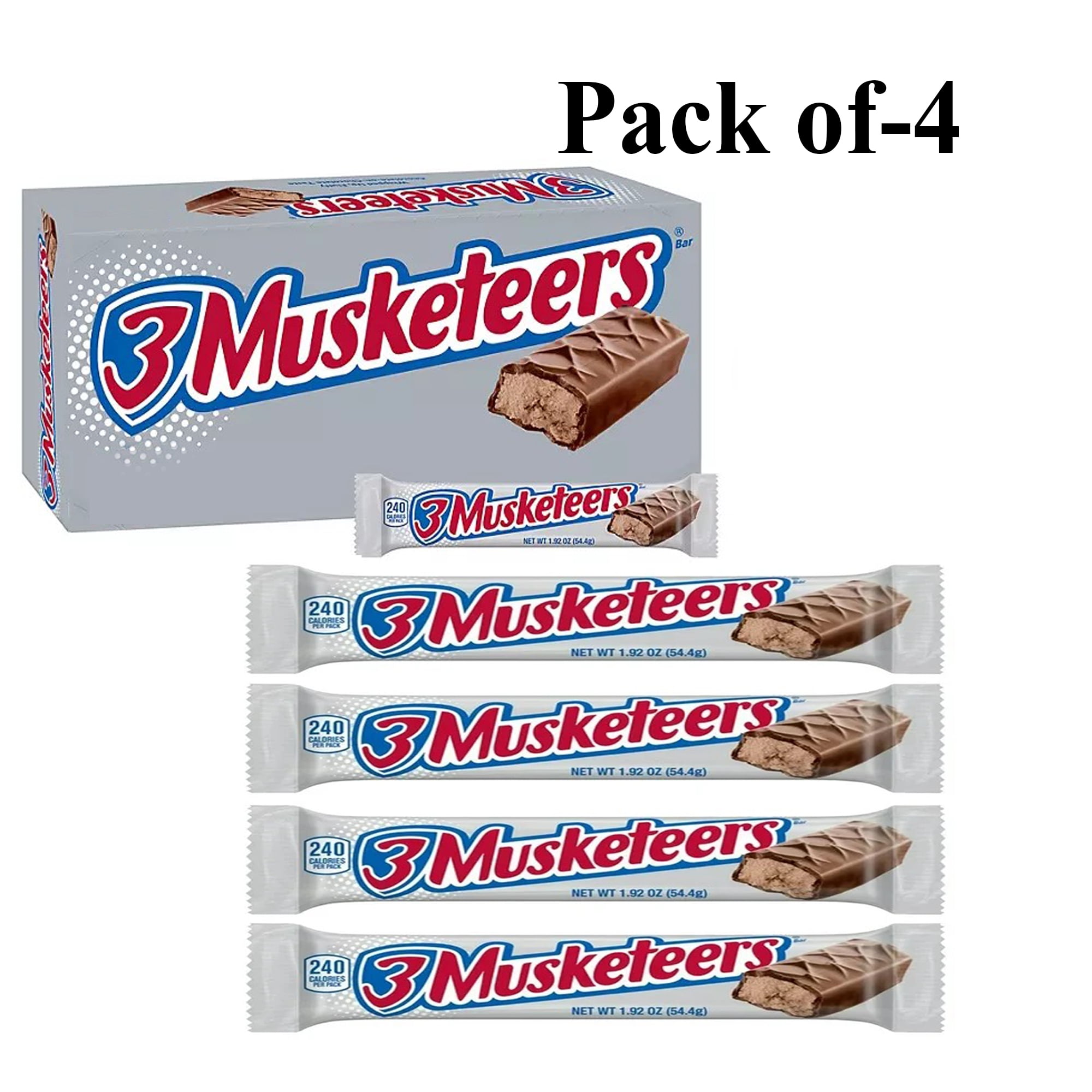 4-Pack of 3 Musketeers Full Size Chocolate Candy Bars - Snacks | 1.92 ...