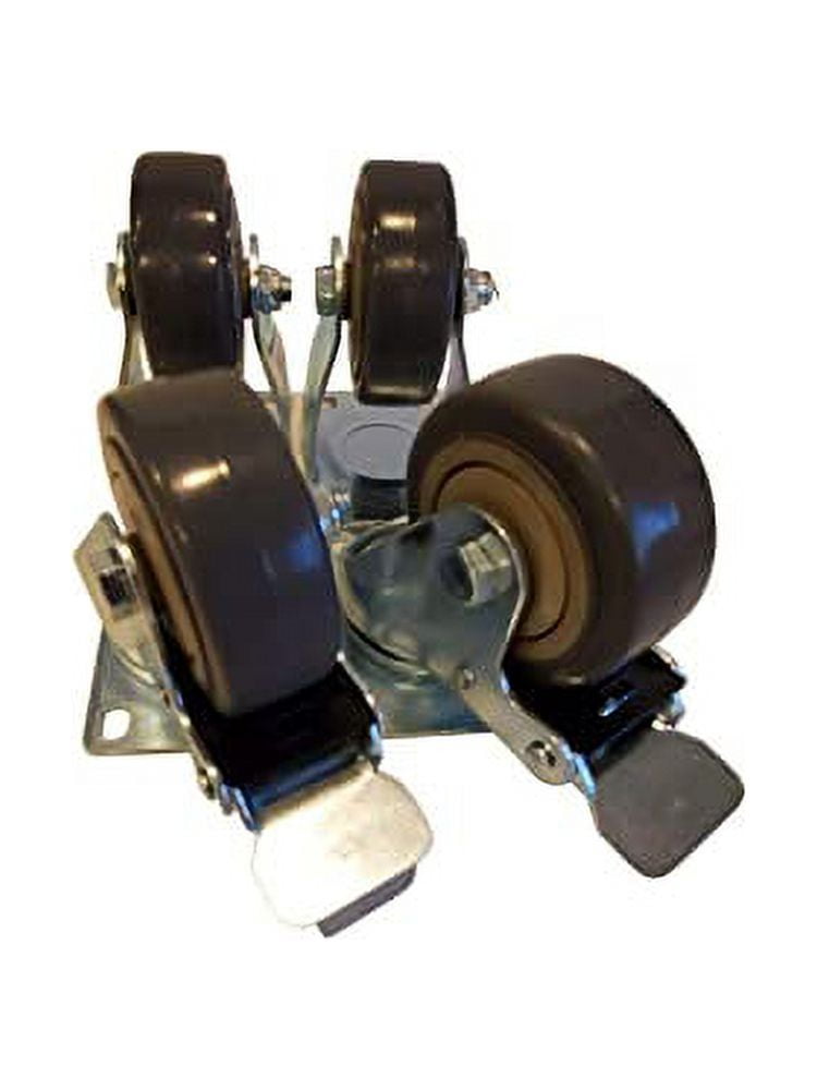 4-Pack of 3" Solid Polyurethane Non-Marking/Quiet Casters (2 Swivel and ...
