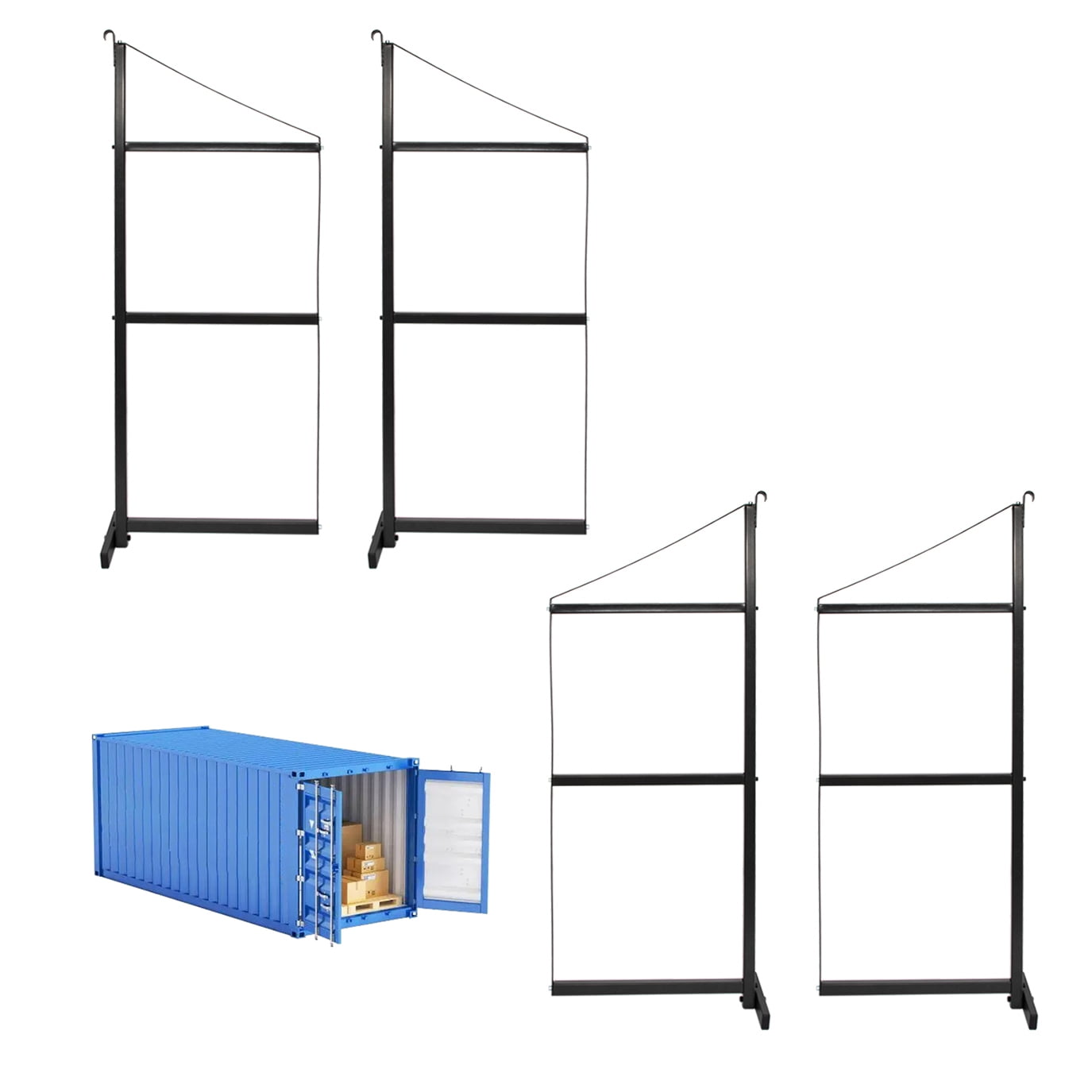 4 Pack of 3 Tier Shipping Container Shelving Bracket Universal for ...