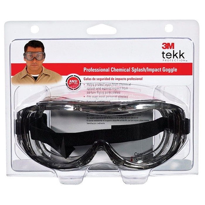 4-Pack of 3M 91264-80025T Clear Lens Chemical Splash/Impact Goggles ...