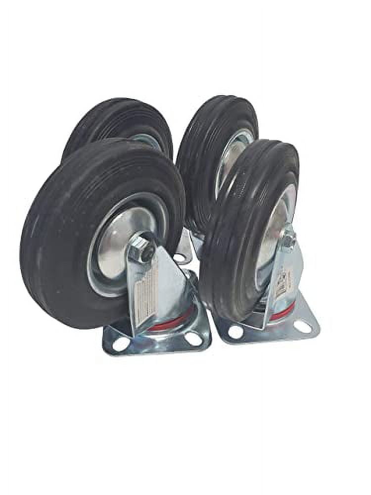 4-Pack of 5" Large Size Solid Rubber Swivel Casters (4-Pack Swivel ...