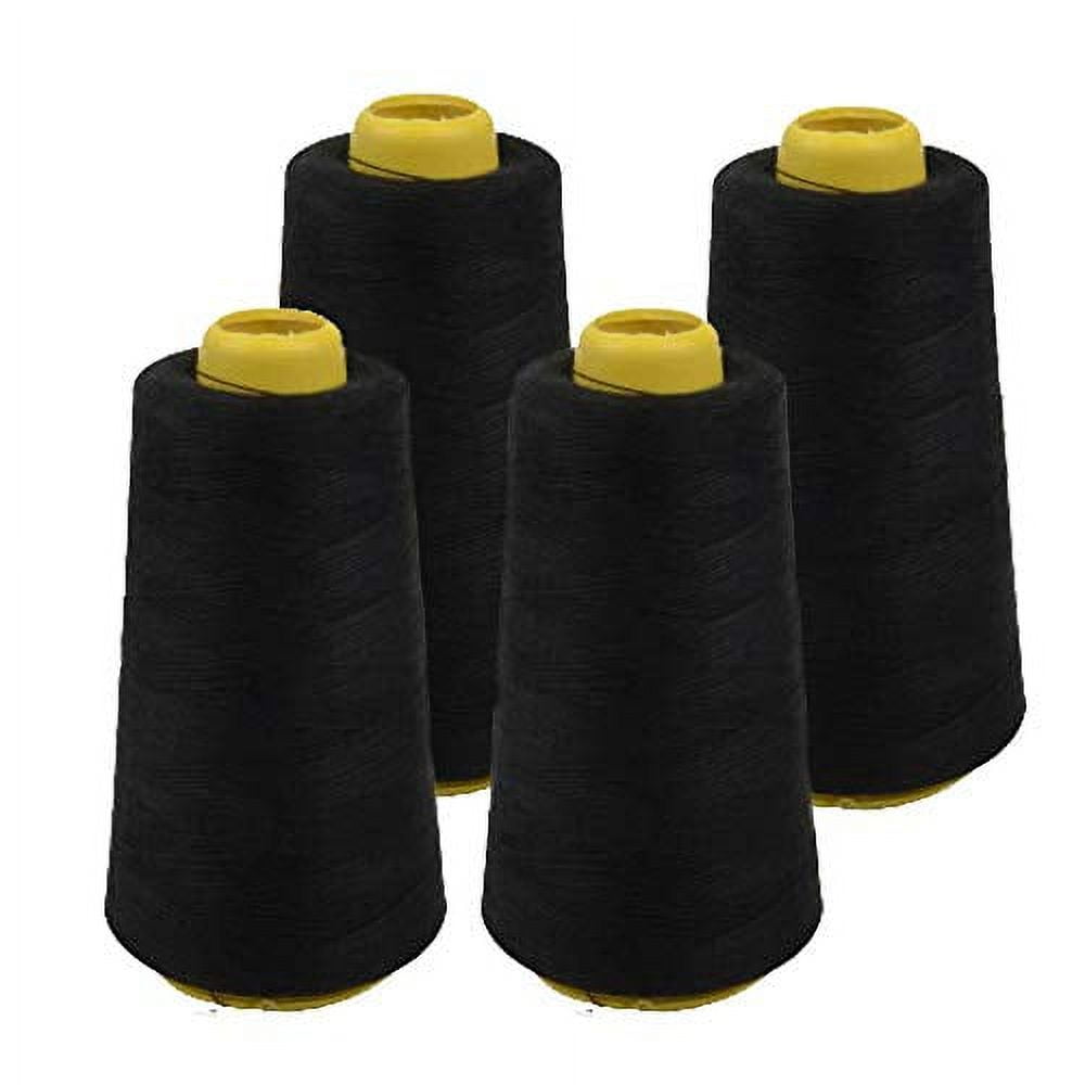 4 Pack of 6000 (24,000 Total) Yard Spools Black Sewing Thread All ...