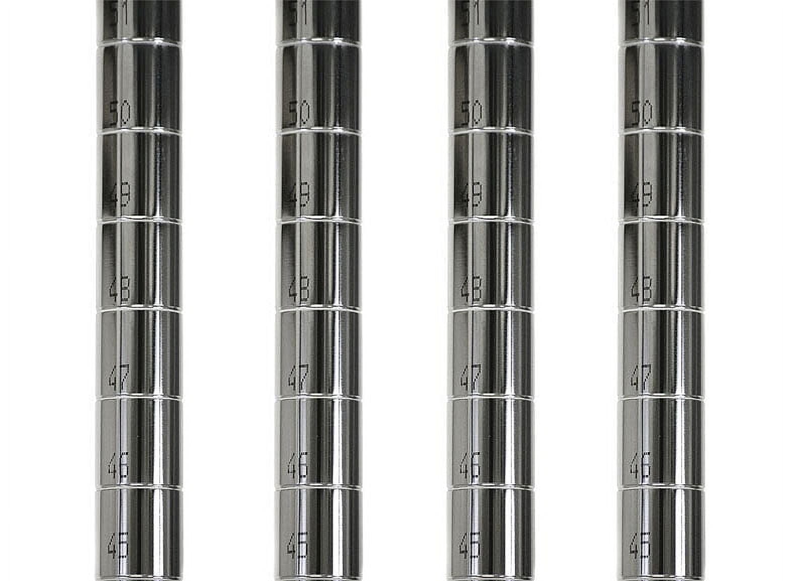 4 Pack of 80" High Chrome Poles - Walmart Business Supplies