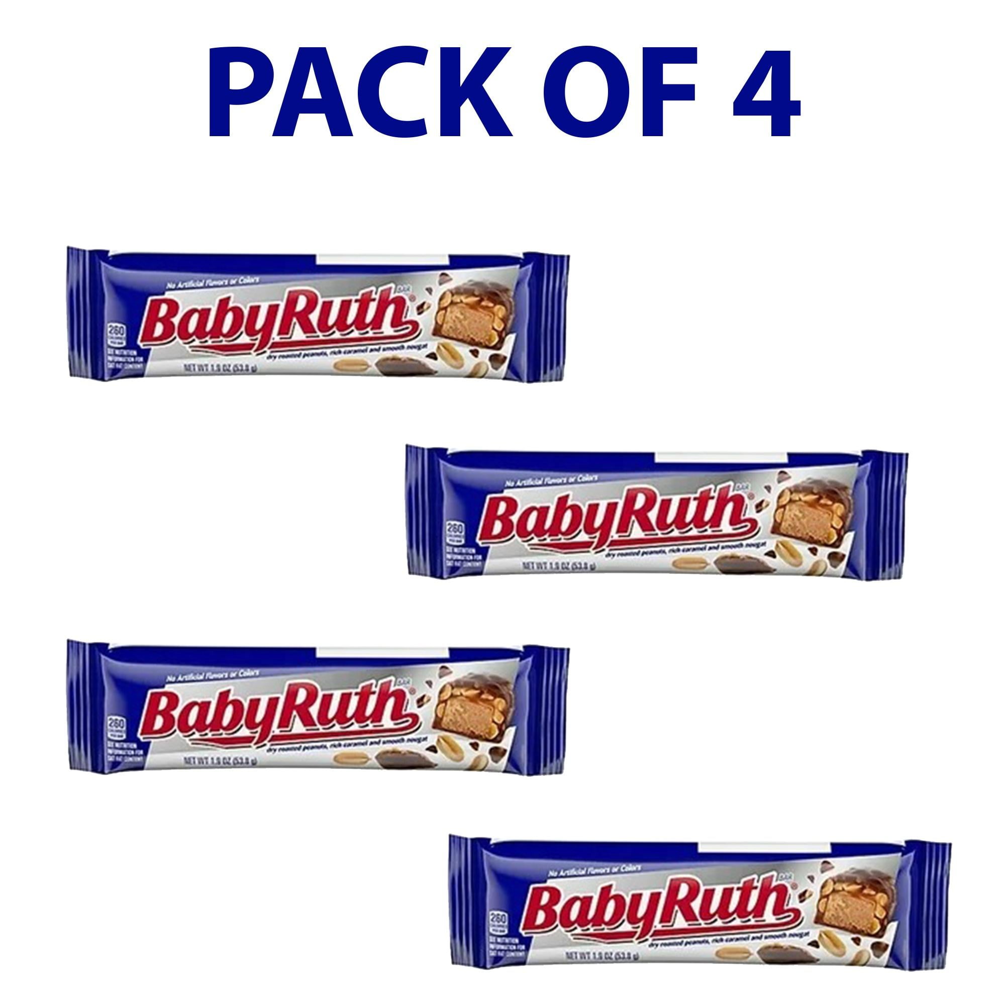 4 Pack of Baby Ruth - Full-Size Candy Bars for Snacks Time | 1.9 Oz Per ...