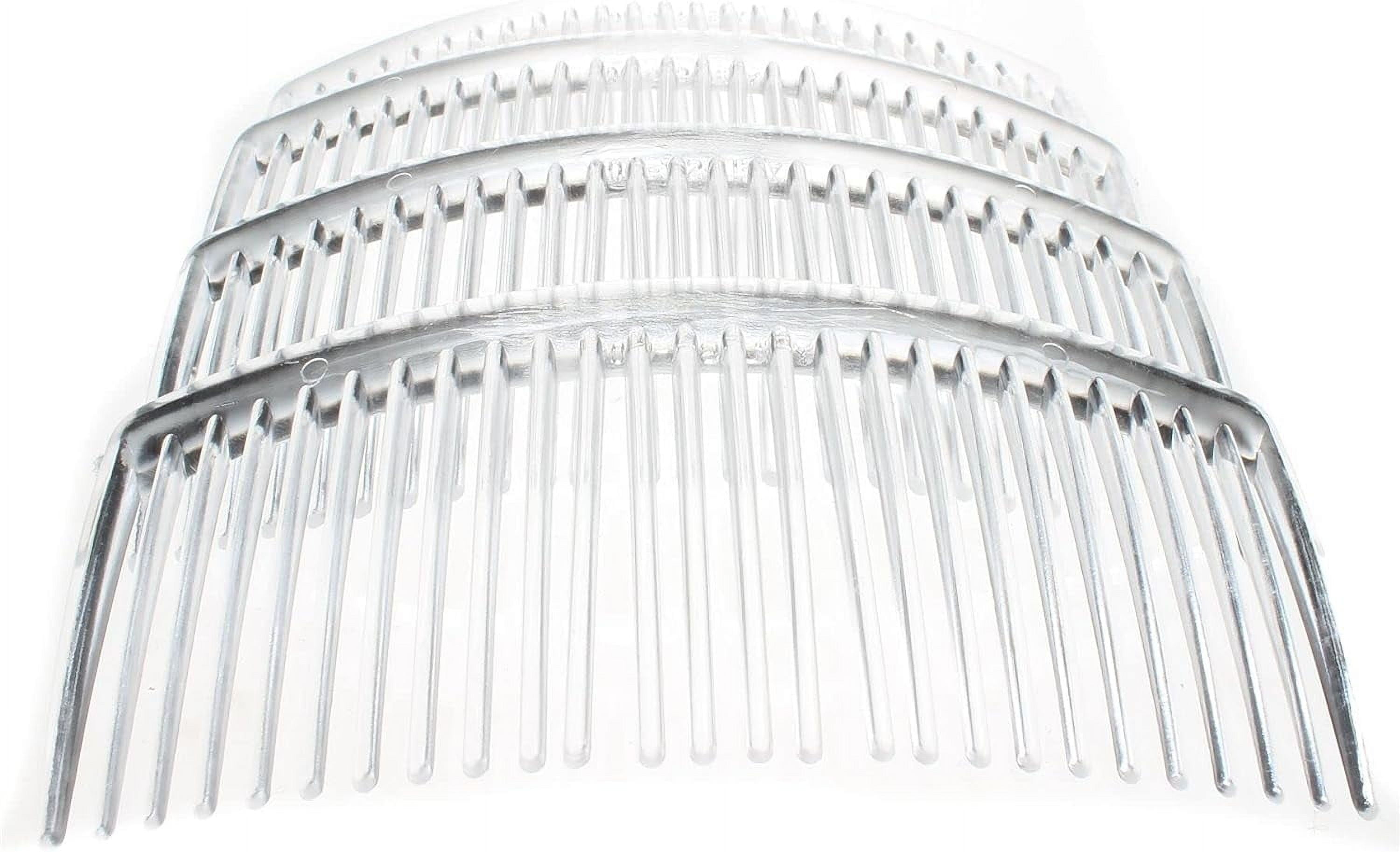 4 Pack of Clear Large 9cm Plain French Side Hair Combs Slides Grips ...