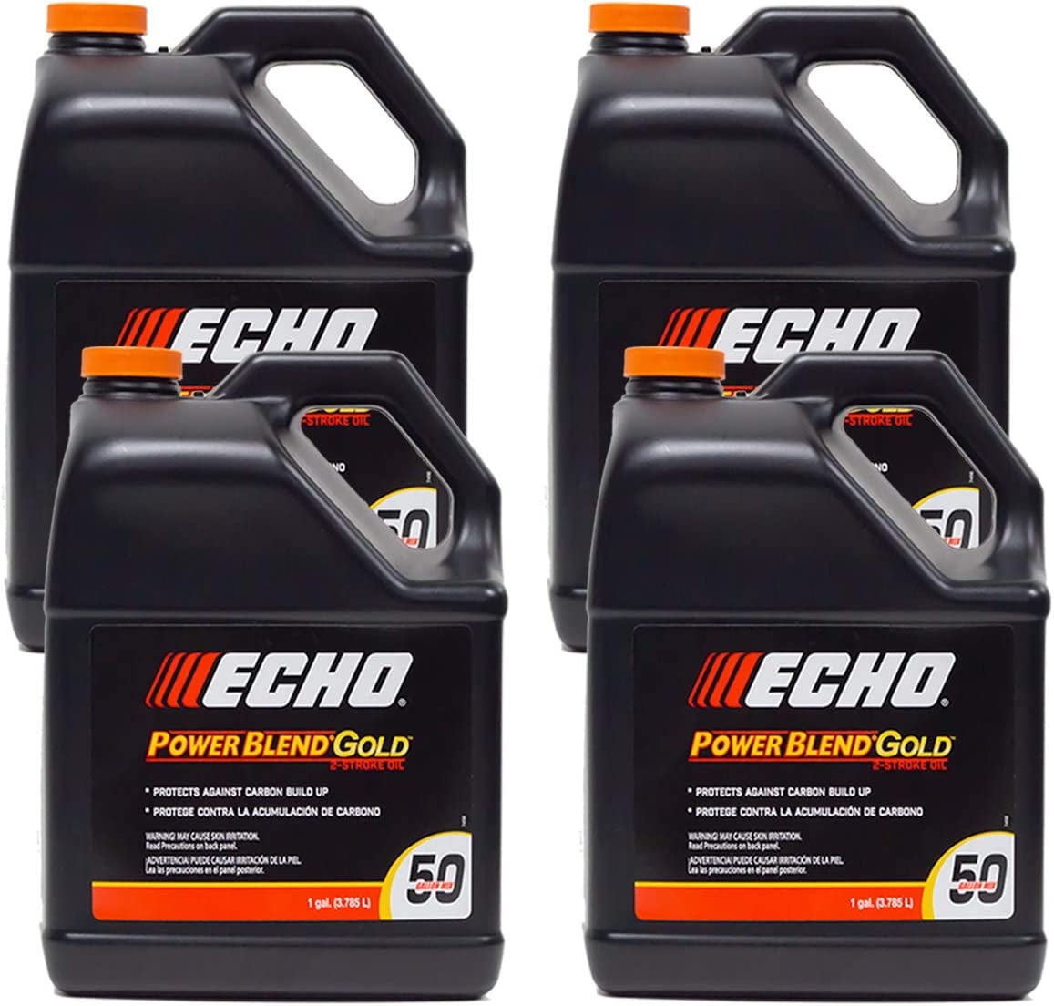 4 Pack of Echo PowerBlend Gold 2-Stroke Engine Oil 1 Gallon Bottle 50:1 ...