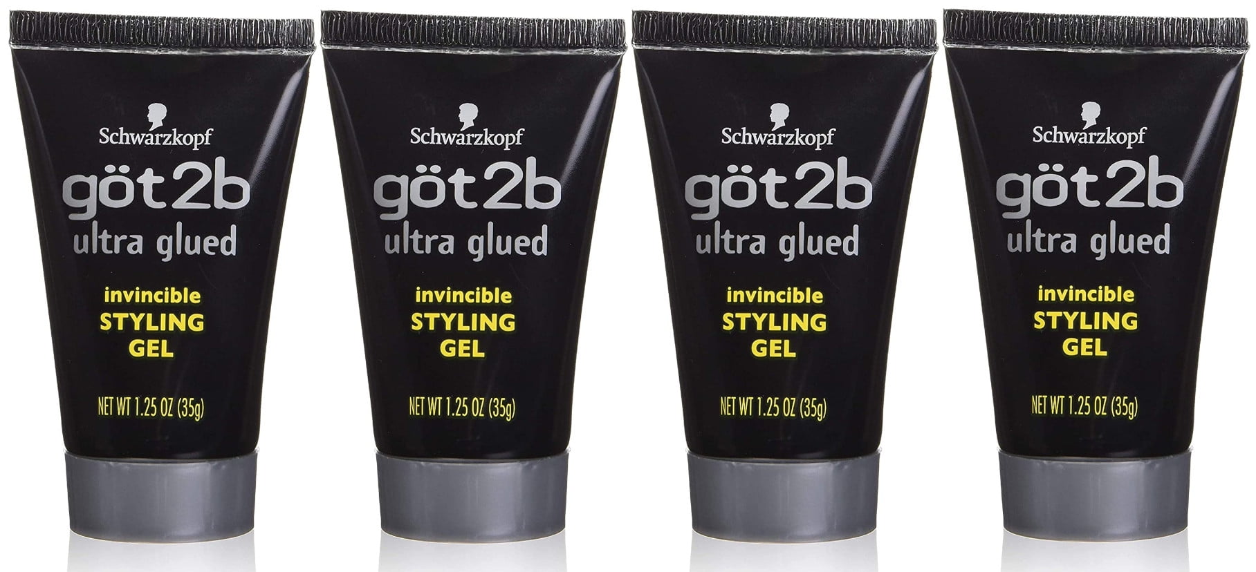 4 Pack of Got2b Ultra Glues Invincible Styling Hair Gel, 1.25oz Each ...