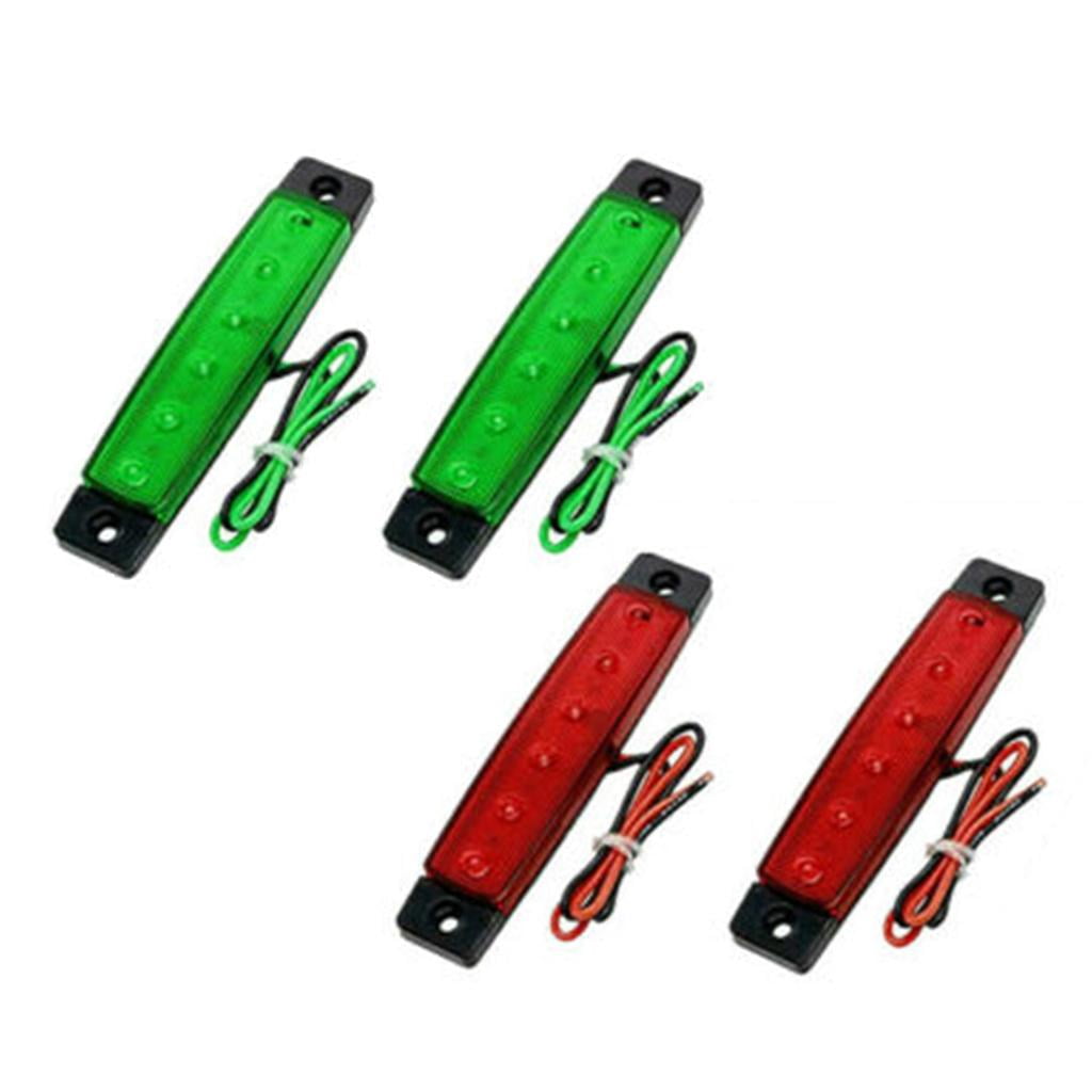 4 Pack of LED Red & Light Strips - Boat Lights Bow and Stern Waterproof ...