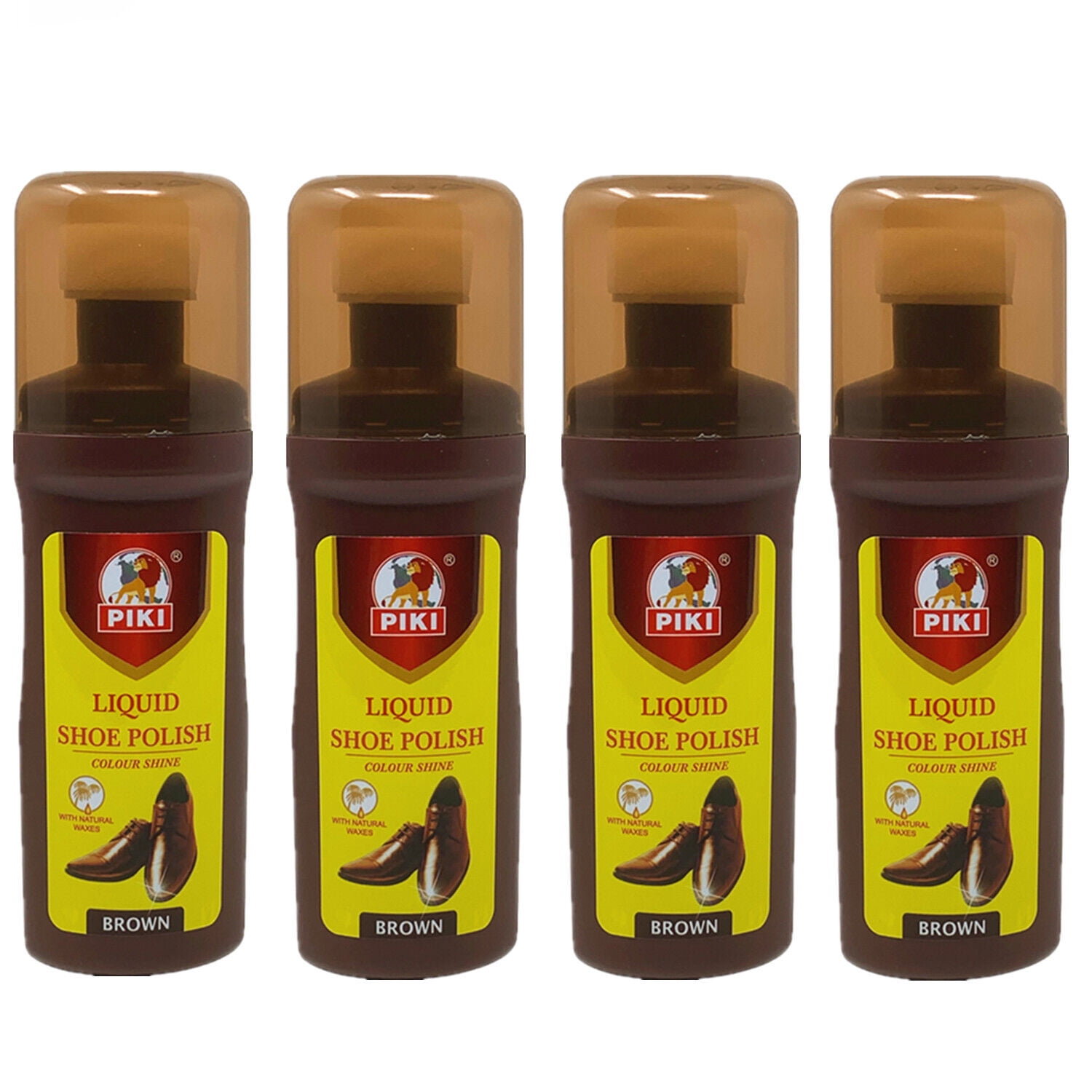 4 Pack of PIKI Brown 60ML Shine Instant Liquid Shoe Polish 2oz ...