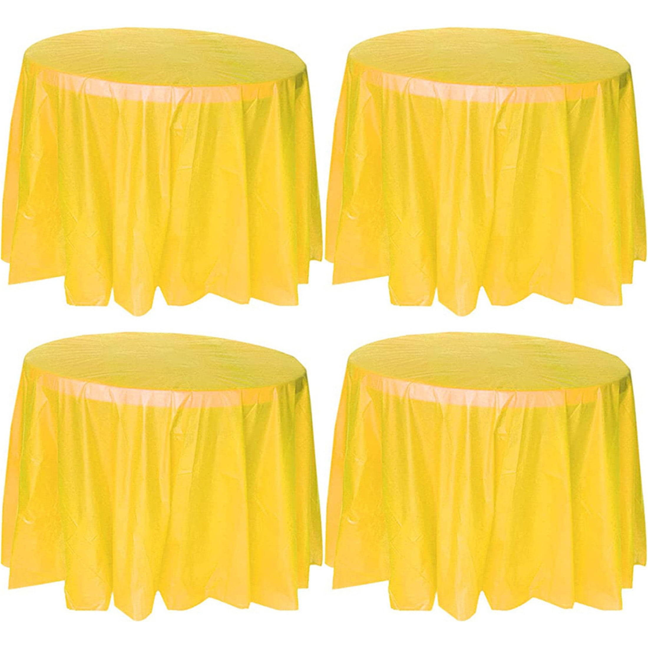 4 Pack of Round Disposable Plastic 84 Inch Tablecloths Party Wedding ...