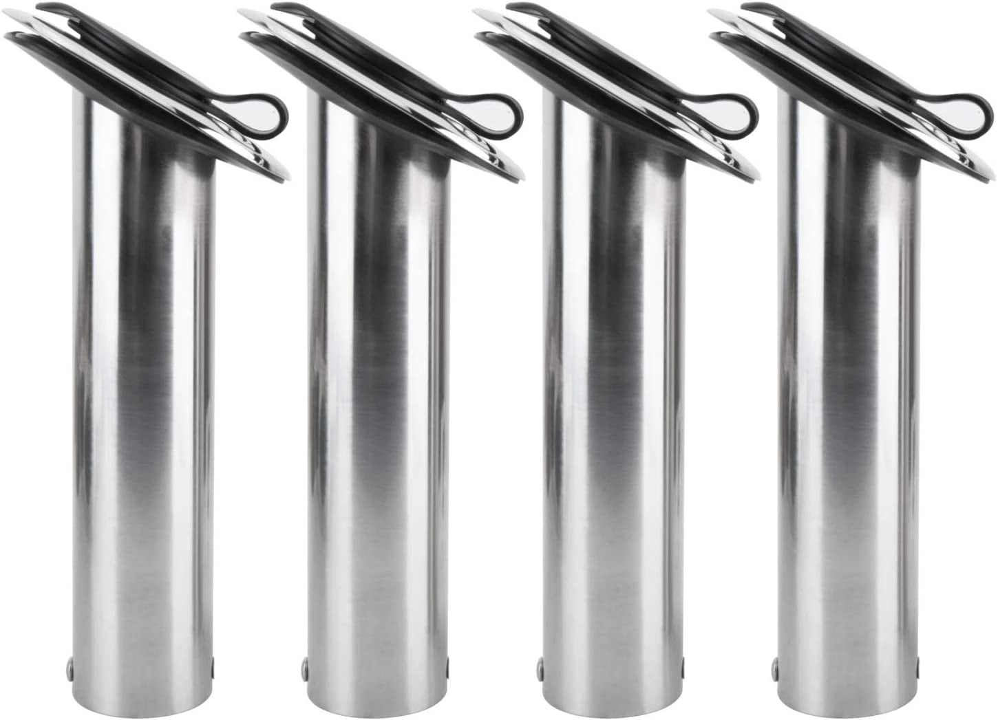 4 Pack of Stainless Steel Rod Holders Rubber with Cap, Liner, Gasket ...