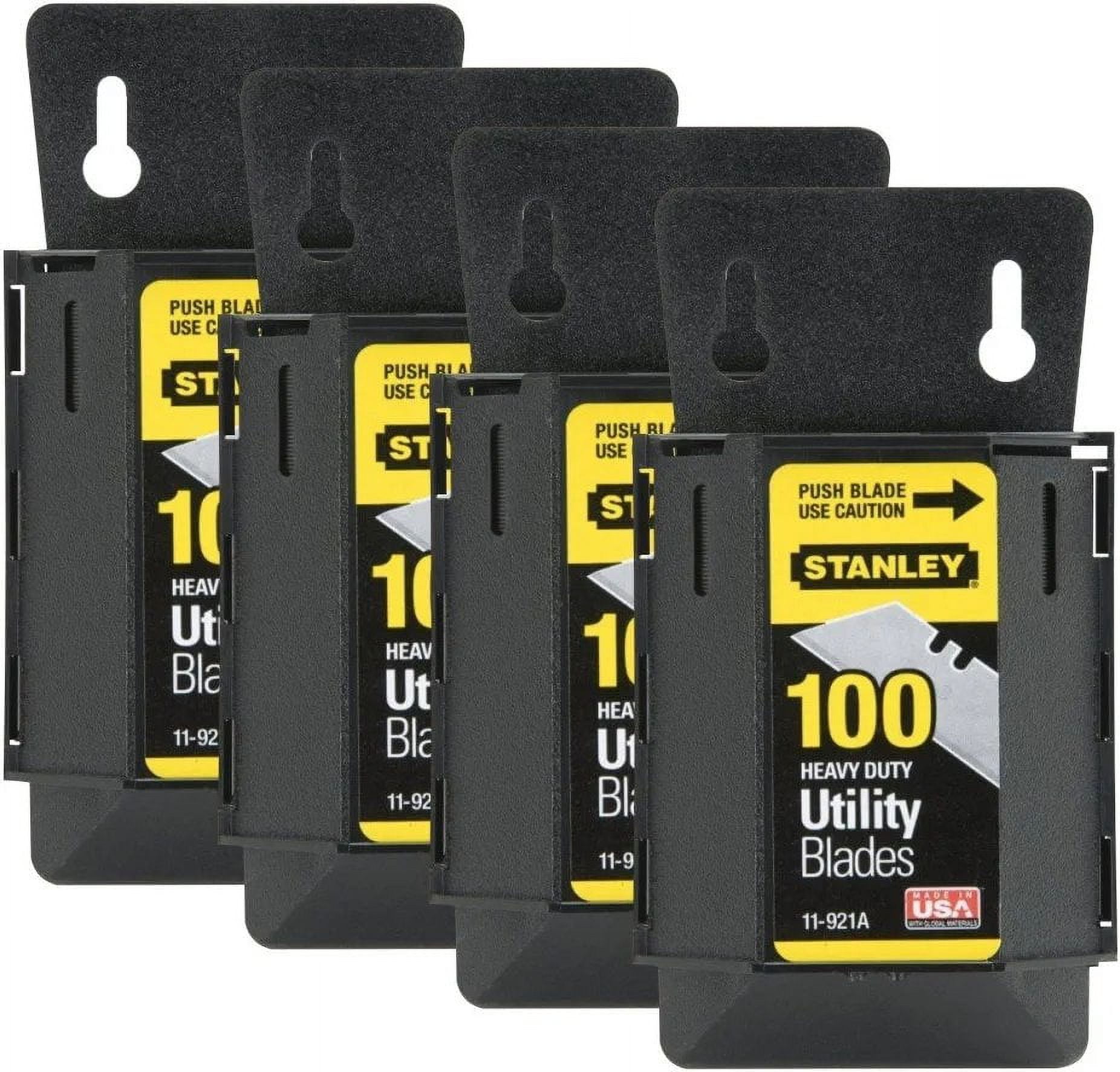 4 Pack of Stanley 11-921A 1992 Heavy Duty Utility Blades w/Dispenser ...