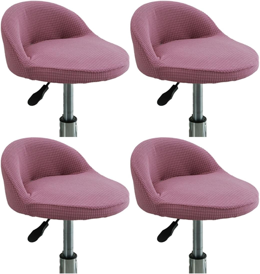 4 Pack of Stretch Short Back Chair Cover Slipcover with Short Round ...