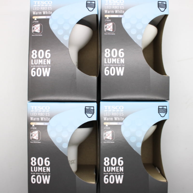 4 Pack of Tesco LED 60W R80 ES Warm White - Walmart.com