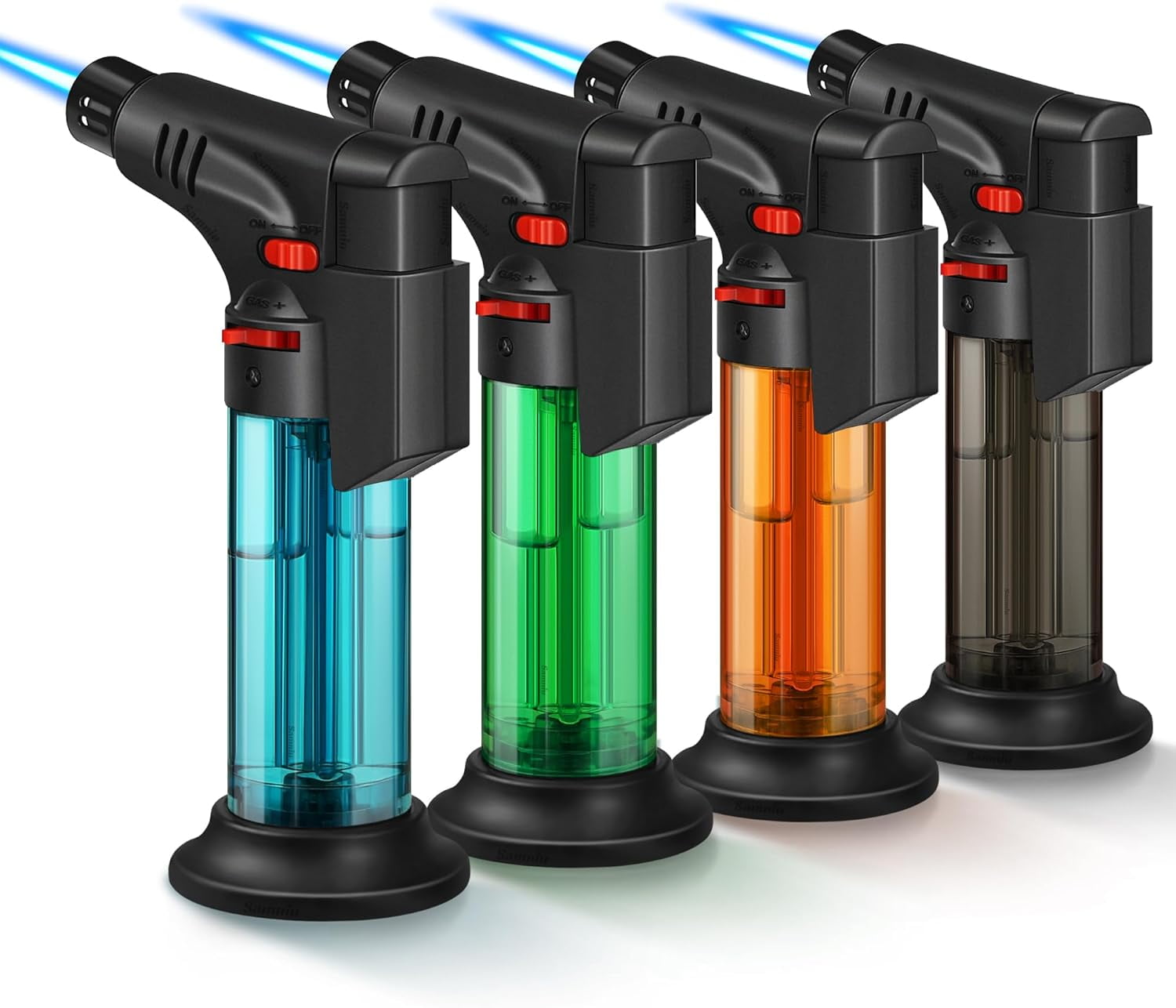 4 Pack of Torch Lighter, Jet Flame, Butane gas, Mini Refillable ...