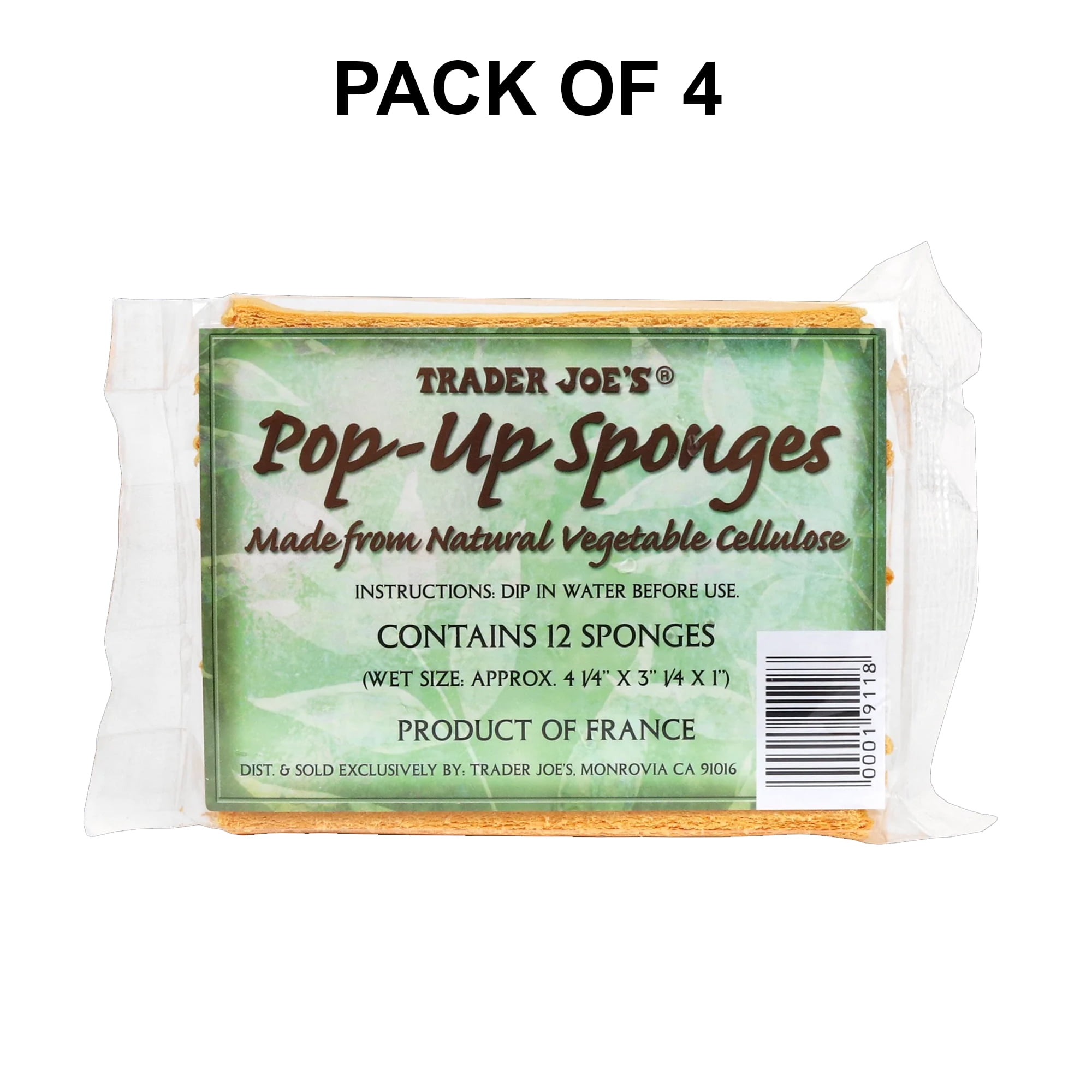 4 Pack of Trader Joe’s Pop-Up Sponges | made from Natural Vegetable ...