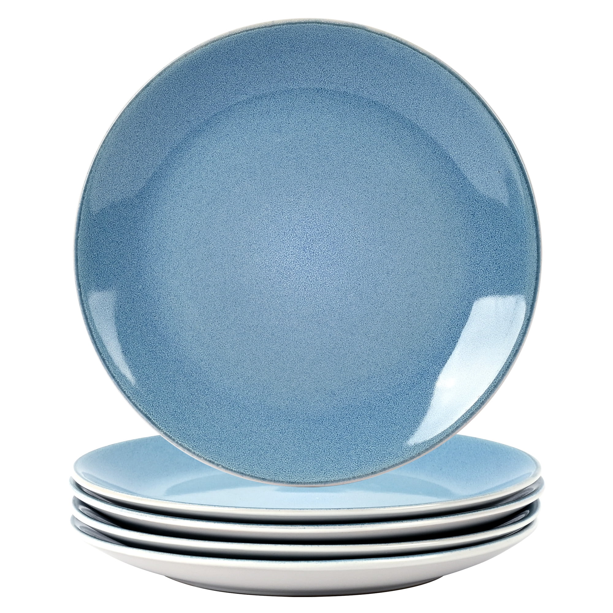 Ceramic Plate Set of 4,10.6 Inch Reactive Glaze Light Weight Porcelain ...