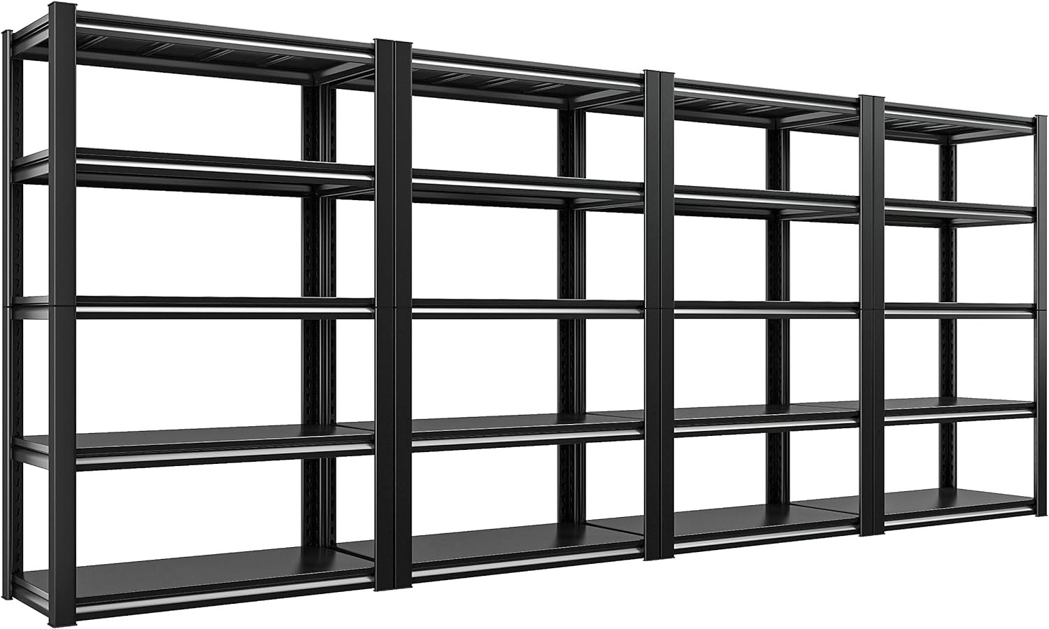 4 Pack72"H Garage Storage Shelving Heavy Duty, Adjustable 5-Tier Metal ...