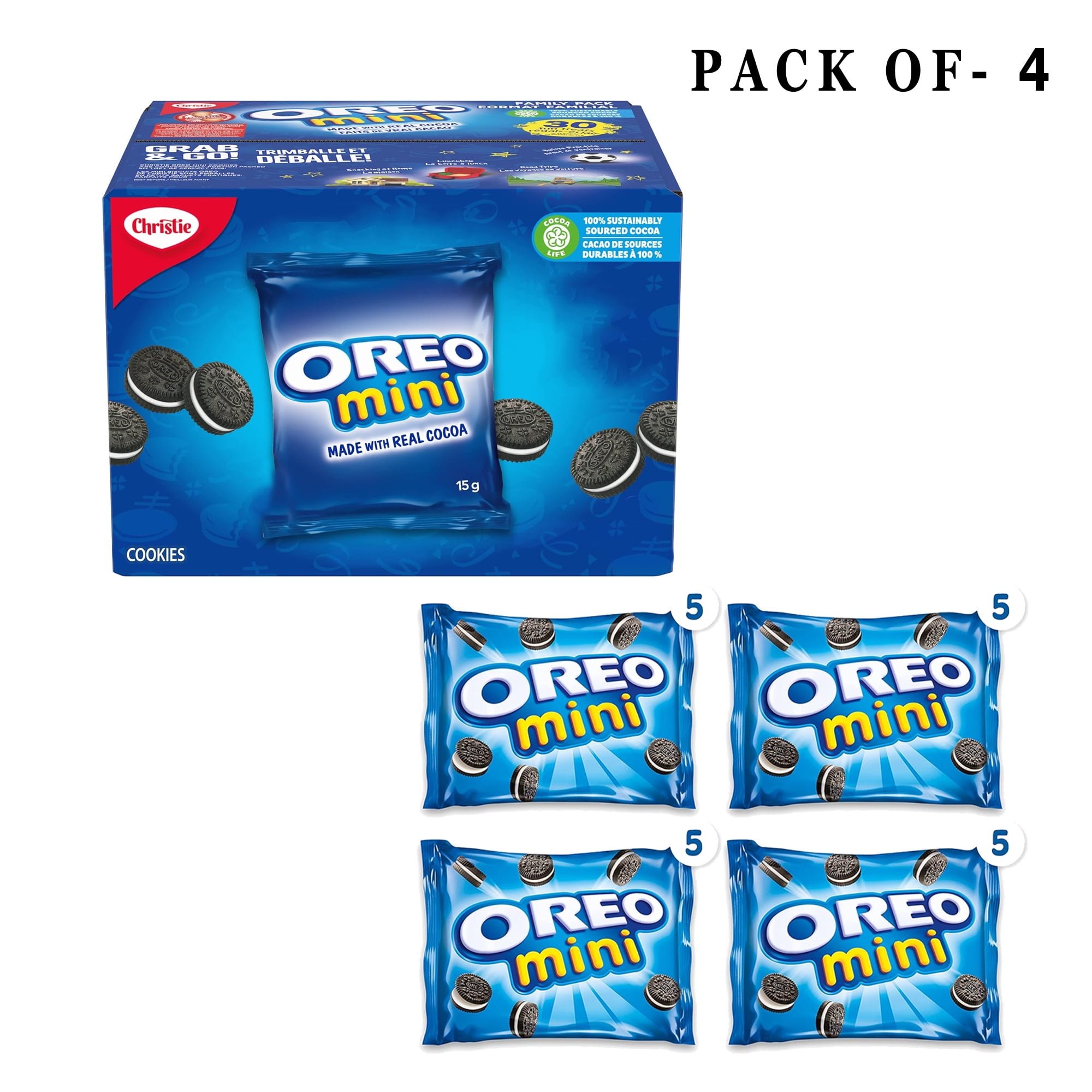 4 Packet of Oreo Mini Chocolate Sandwich Cookies | 1 Oz Per Packet | Buy From GOLDENROW ...