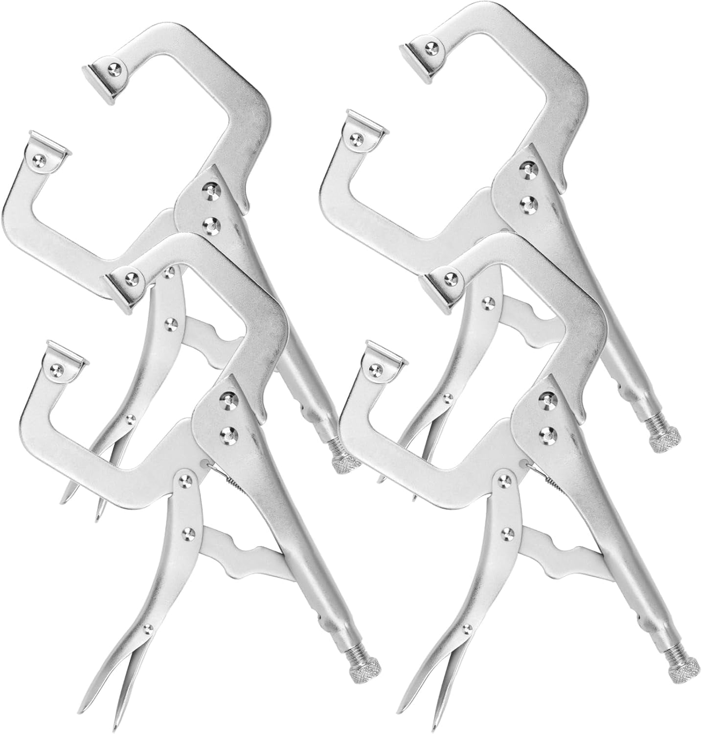 4 Packs 11 Inch Large C Clamp Locking Pliers with Swivel Pads, Heavy ...