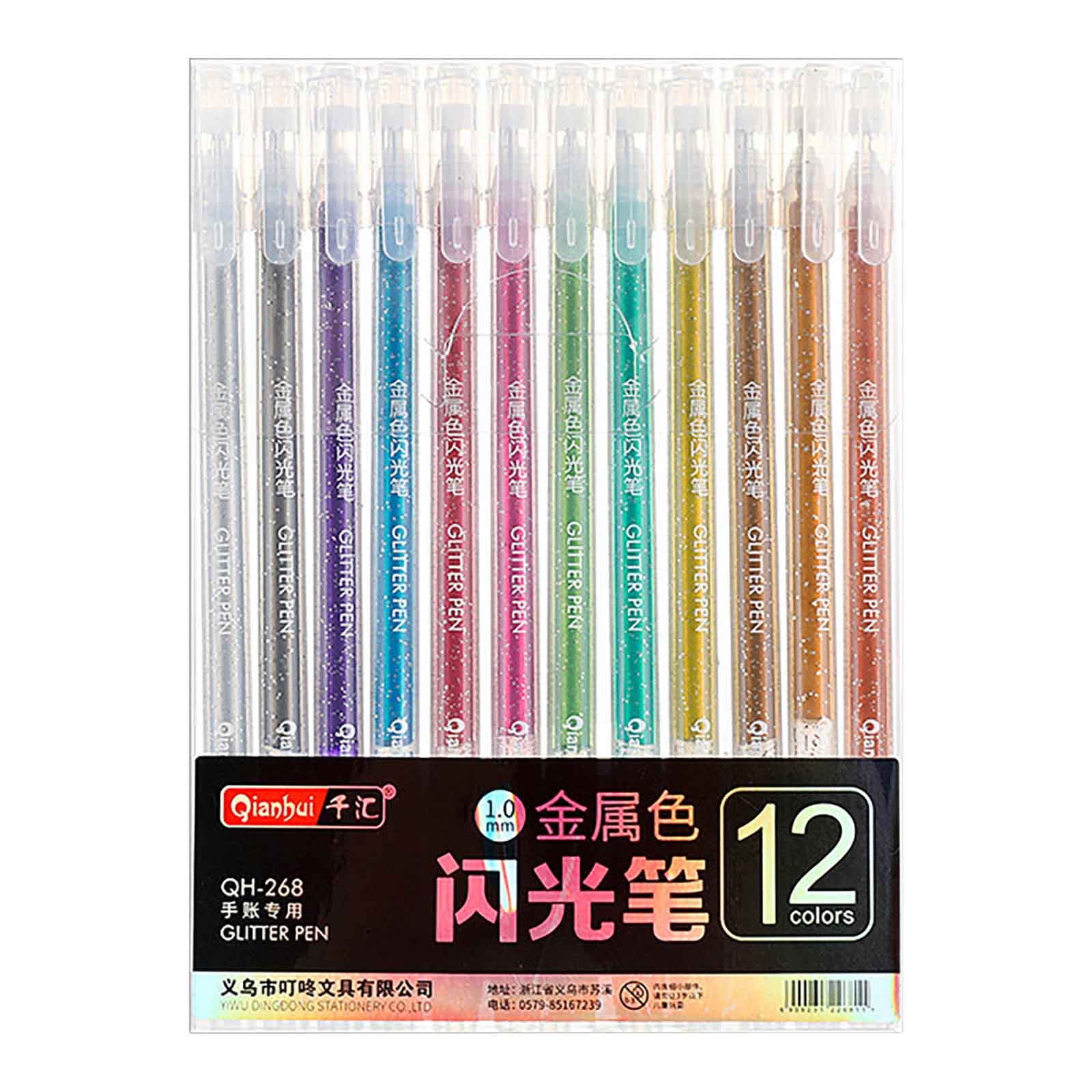 4 Packs 12 Colors Glitter Gel Pens with Metallic Ink Smooth Writing for ...