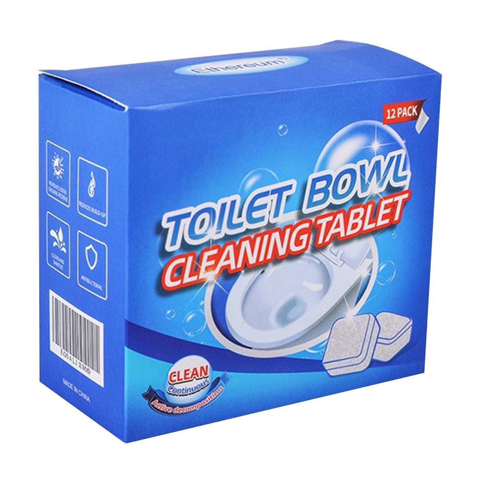 4 Packs 12PCS Toilet Cleaning Tablets Effervescent Blocks for Stains ...
