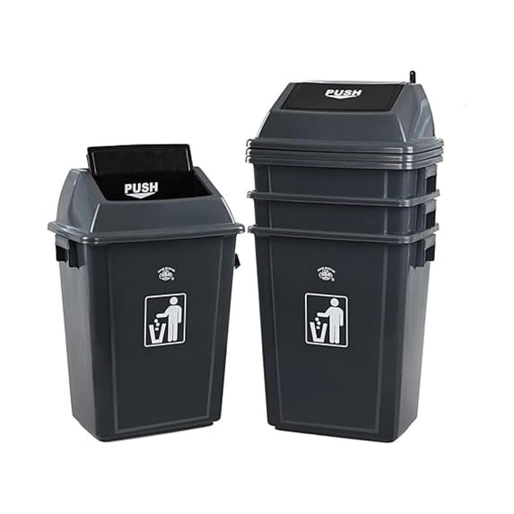 4 Packs 13 Gallon Heavy-Duty Trash/Garbage Can, Lid Waste Container for ...