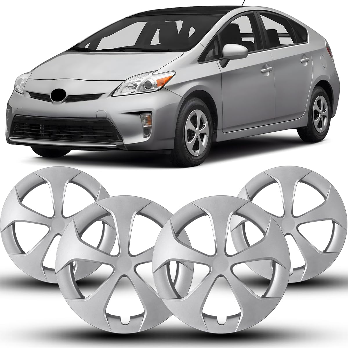 4-Packs 15" Wheel Rim Cover Hubcaps for 2010-2015 Toyota Prius ...